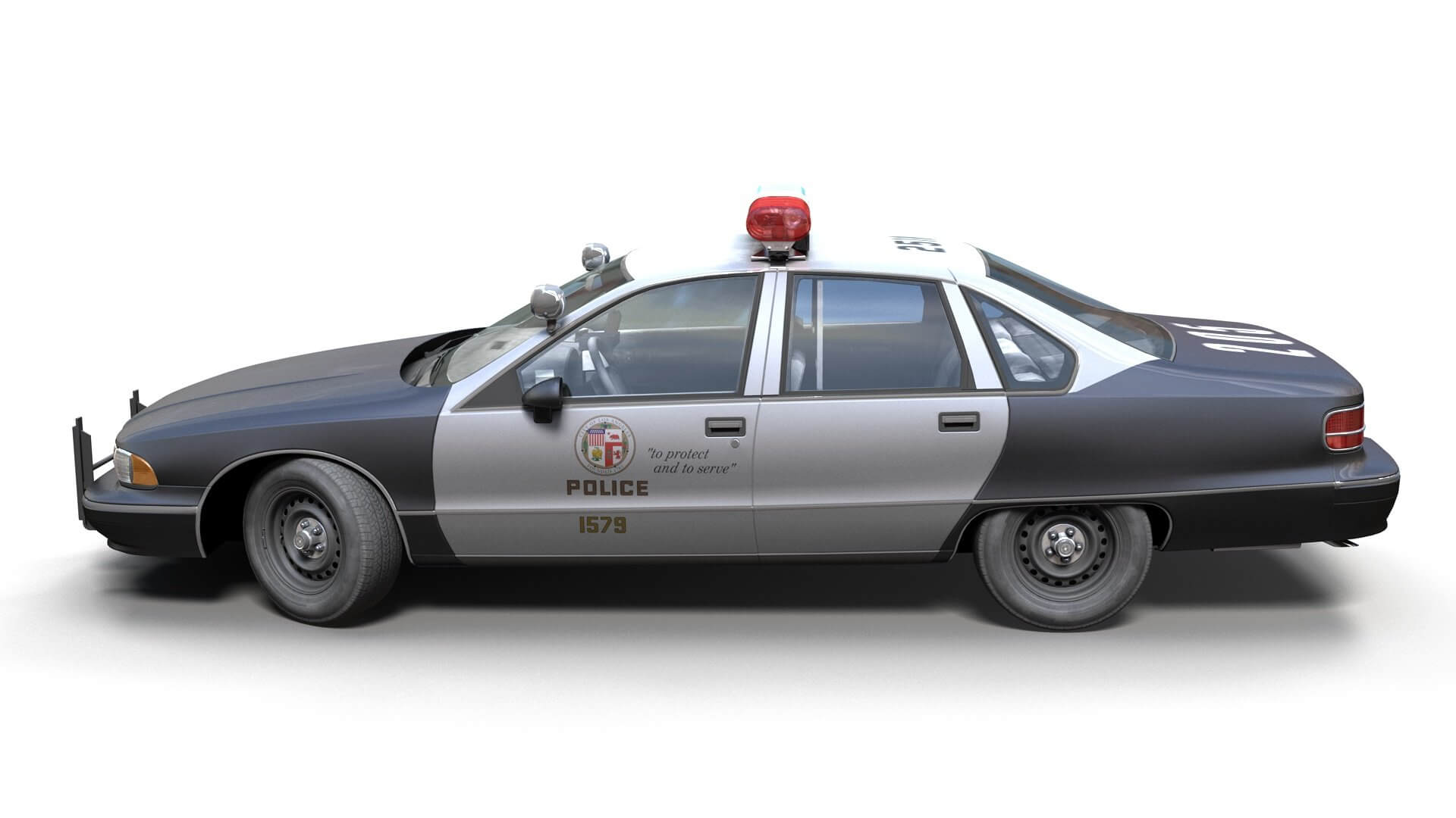90s Generic Police Car - 3D Model by Veaceslav Condraciuc