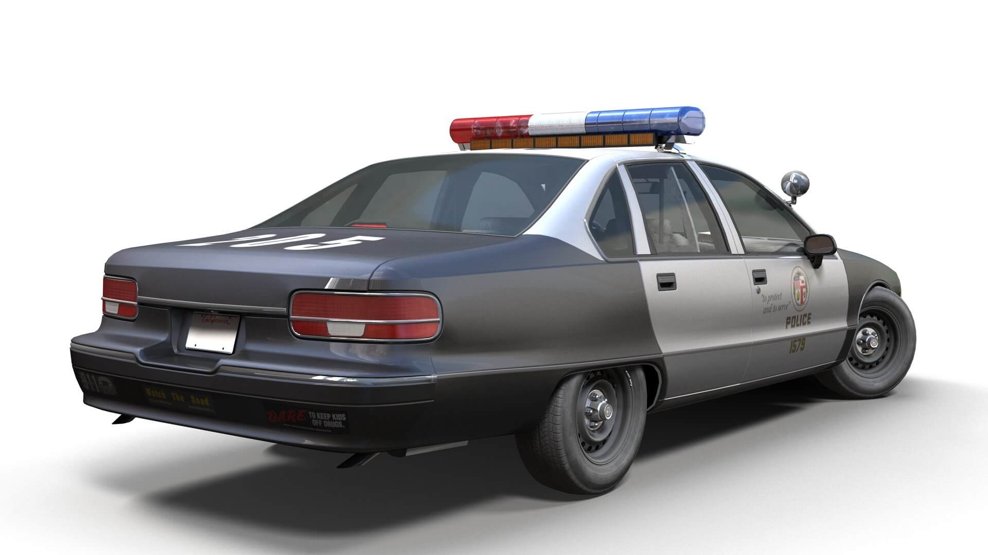 90s Generic Police Car - 3D Model by Veaceslav Condraciuc
