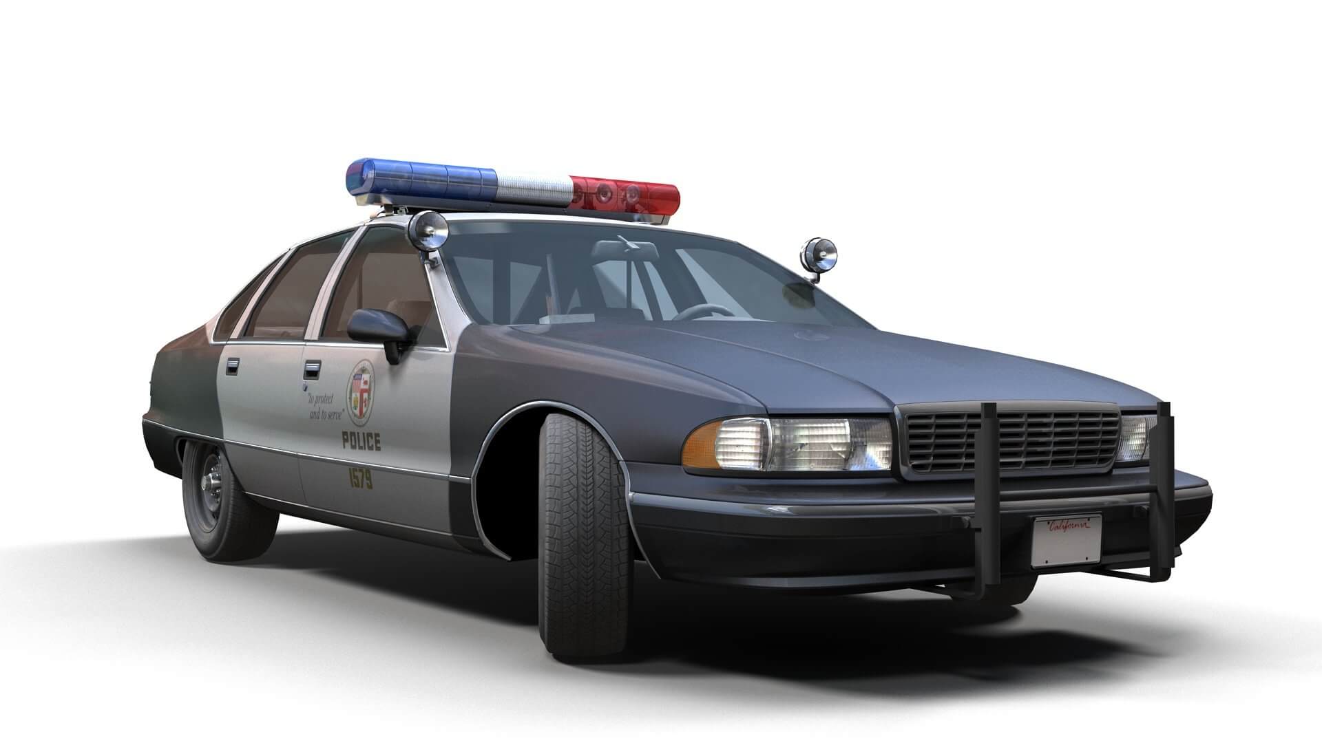 90s Generic Police Car - 3D Model by Veaceslav Condraciuc