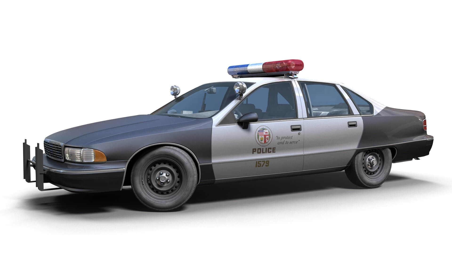 90s Generic Police Car - 3D Model by Veaceslav Condraciuc