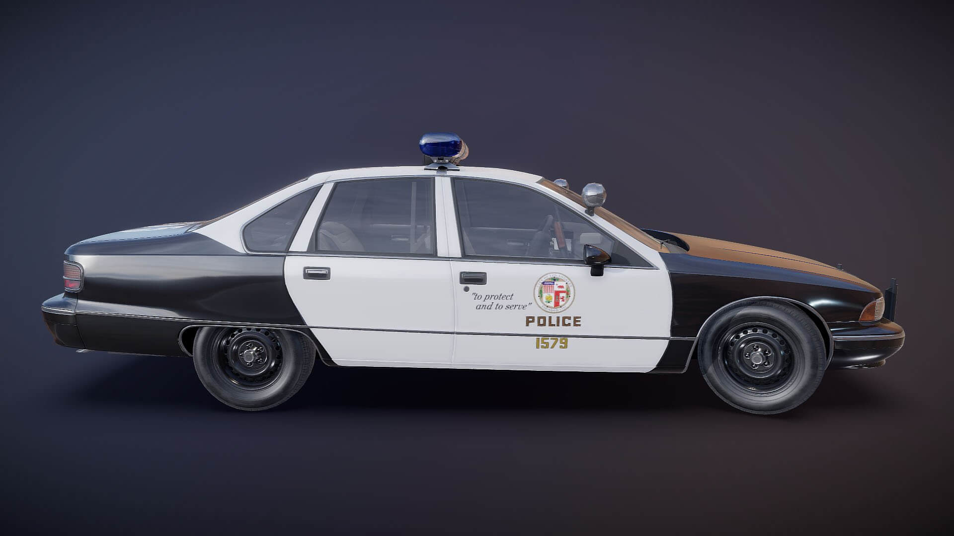 90s Generic Police Car - 3D Model by Veaceslav Condraciuc