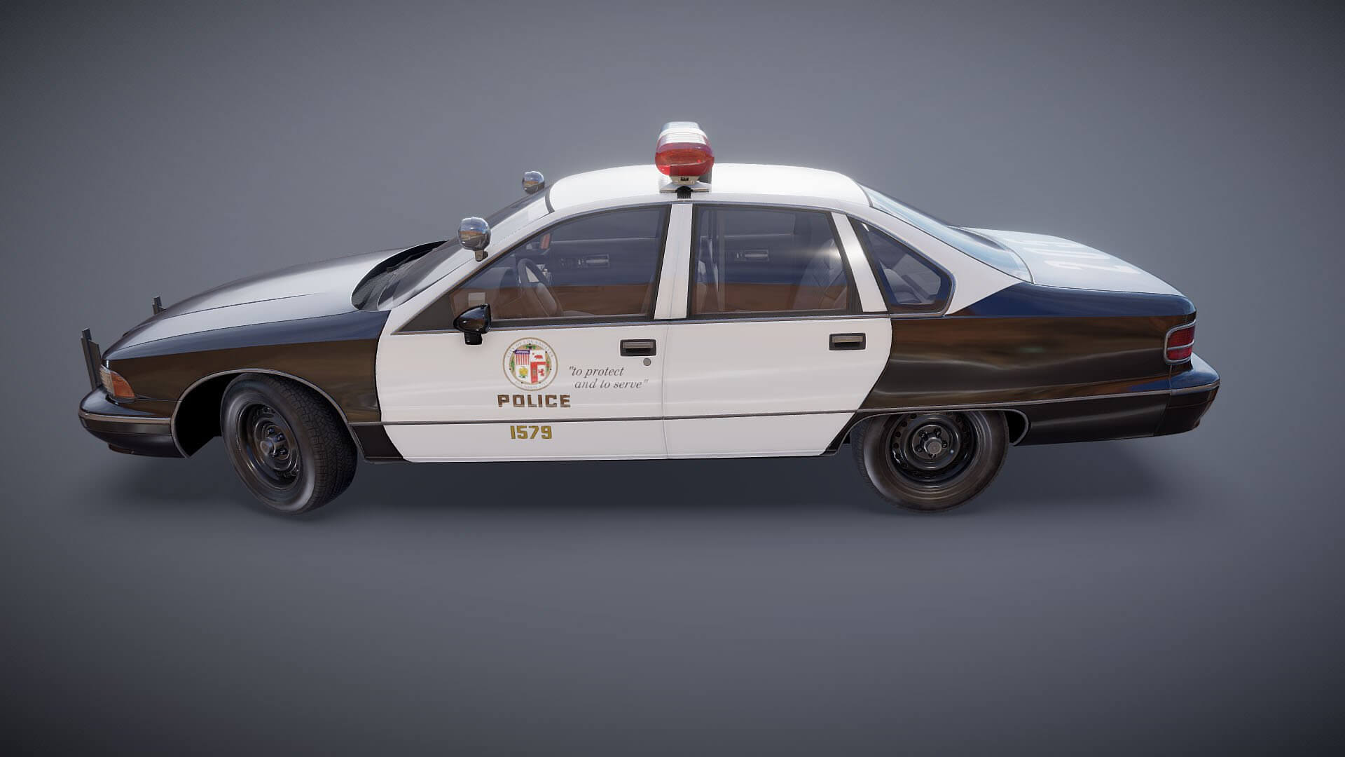 90s Generic Police Car - 3D Model by Veaceslav Condraciuc