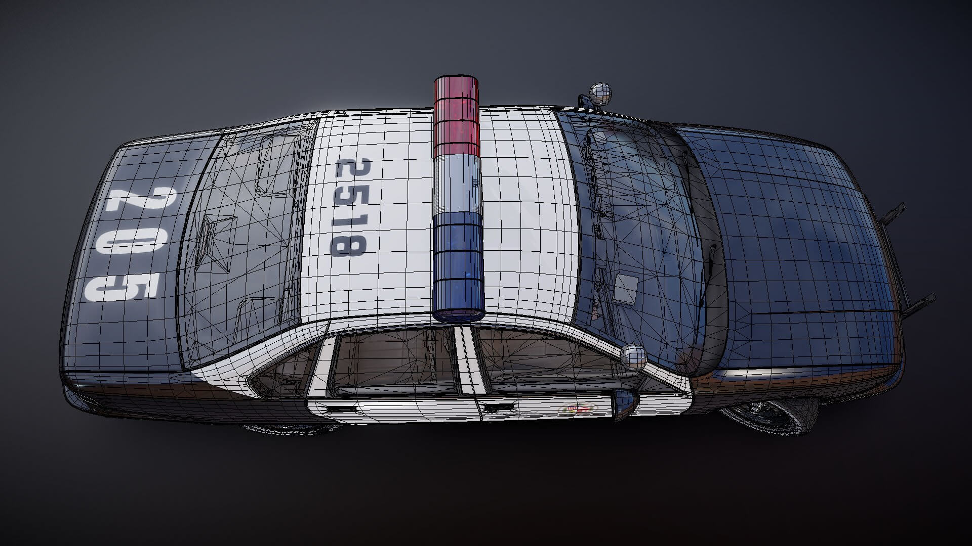 90s Generic Police Car - 3D Model by Veaceslav Condraciuc