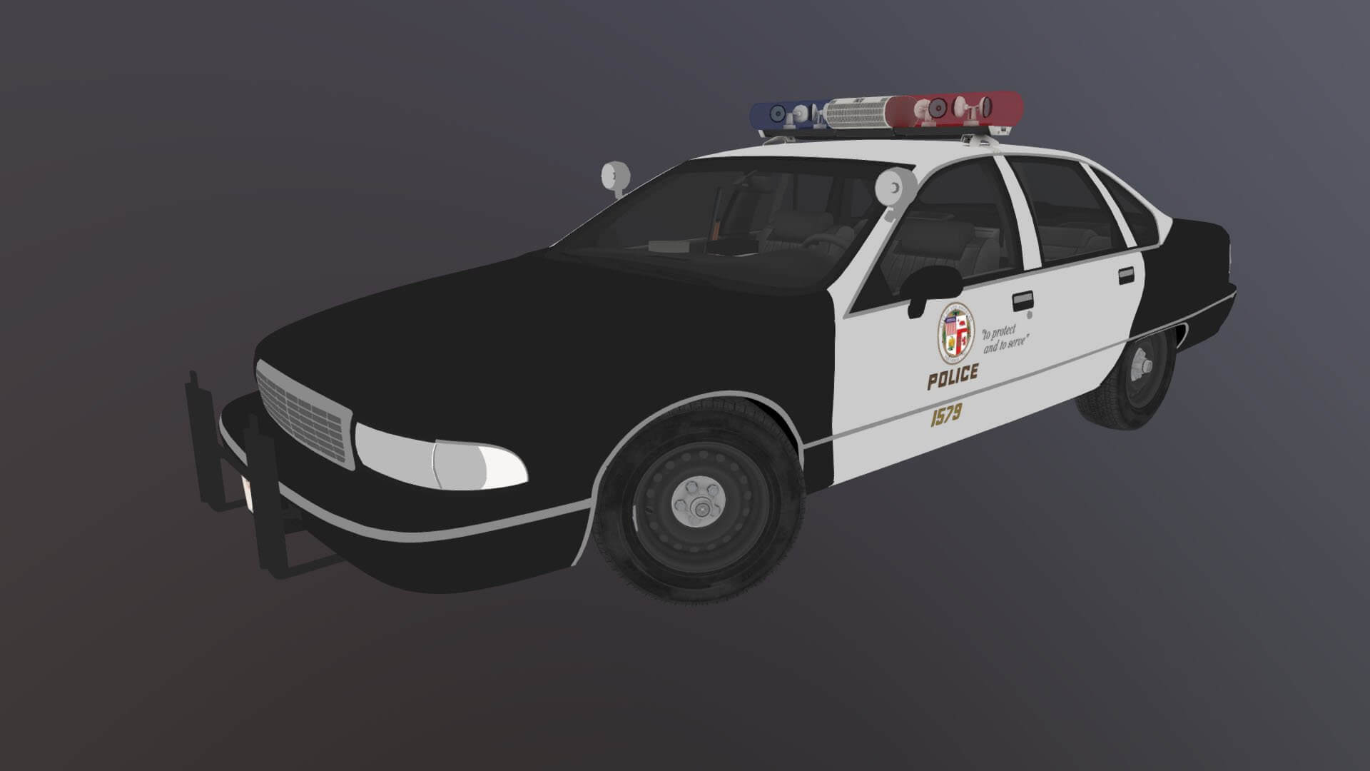 90s Generic Police Car - 3D Model by Veaceslav Condraciuc