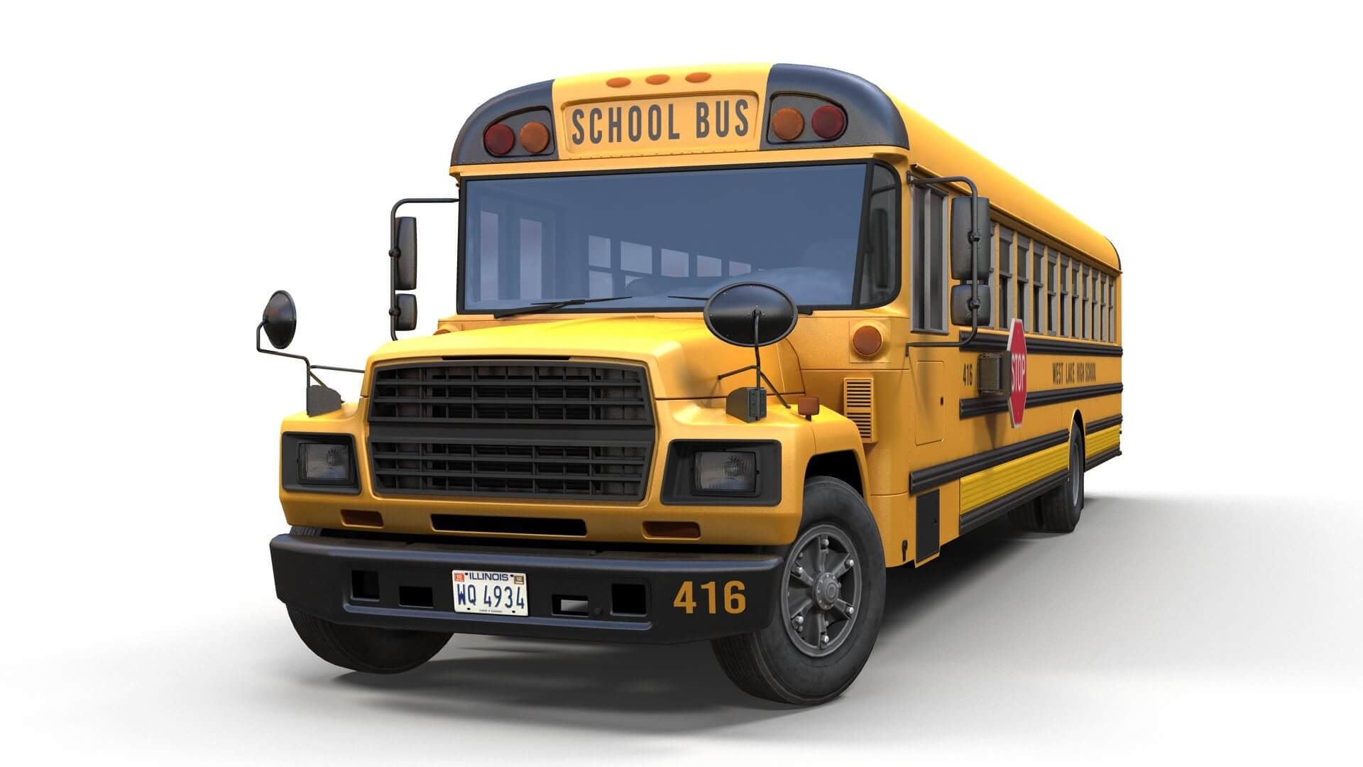 90s Generic School Bus - 3D Model by Veaceslav Condraciuc