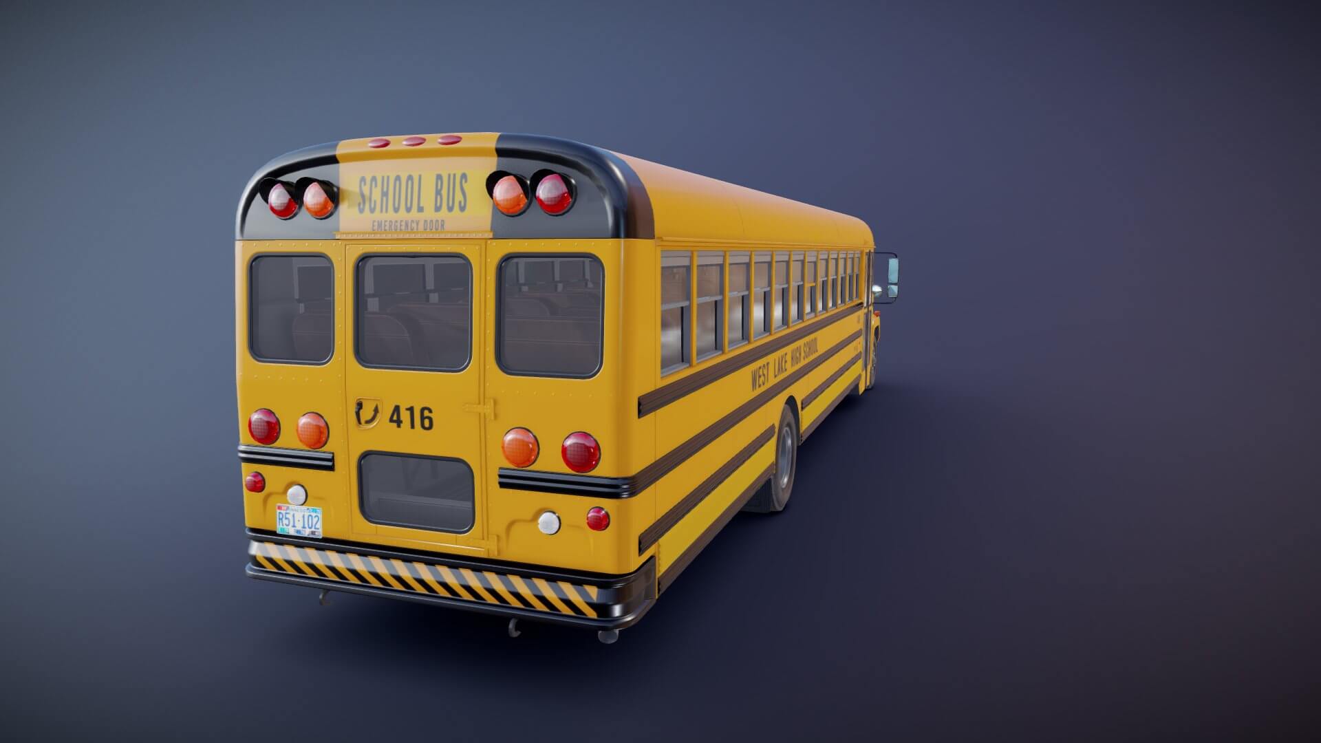 90s Generic School Bus - 3D Model by Veaceslav Condraciuc
