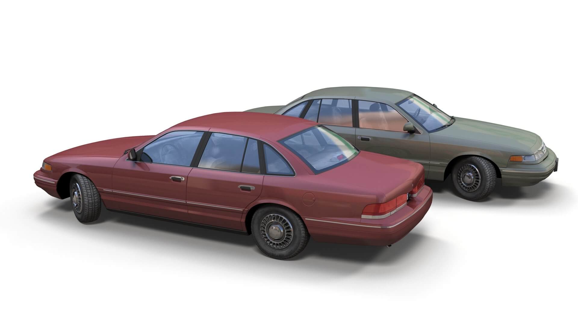 American 90s Generic Sedan - 3D Model by Veaceslav Condraciuc