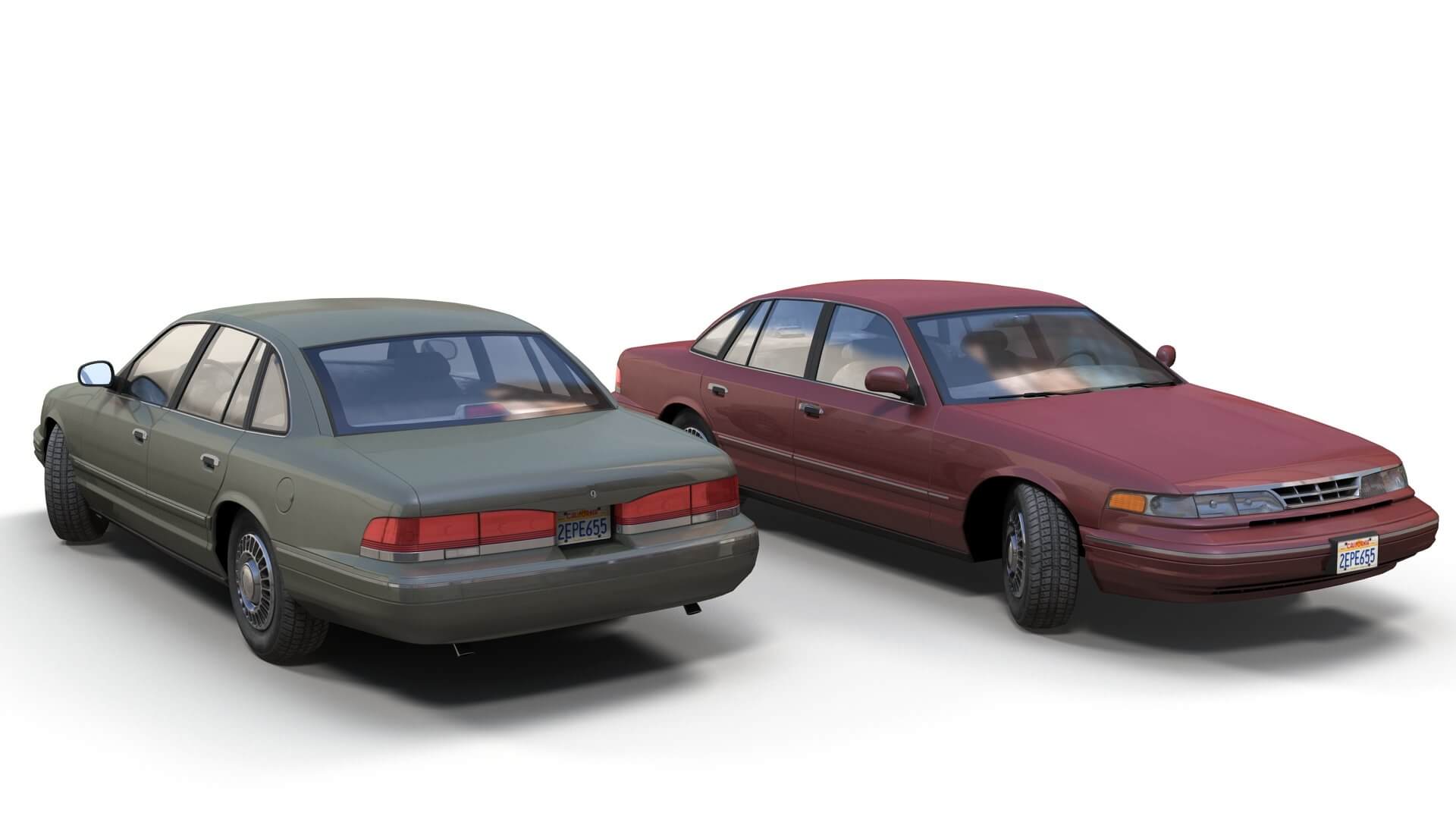 American 90s Generic Sedan - 3D Model by Veaceslav Condraciuc