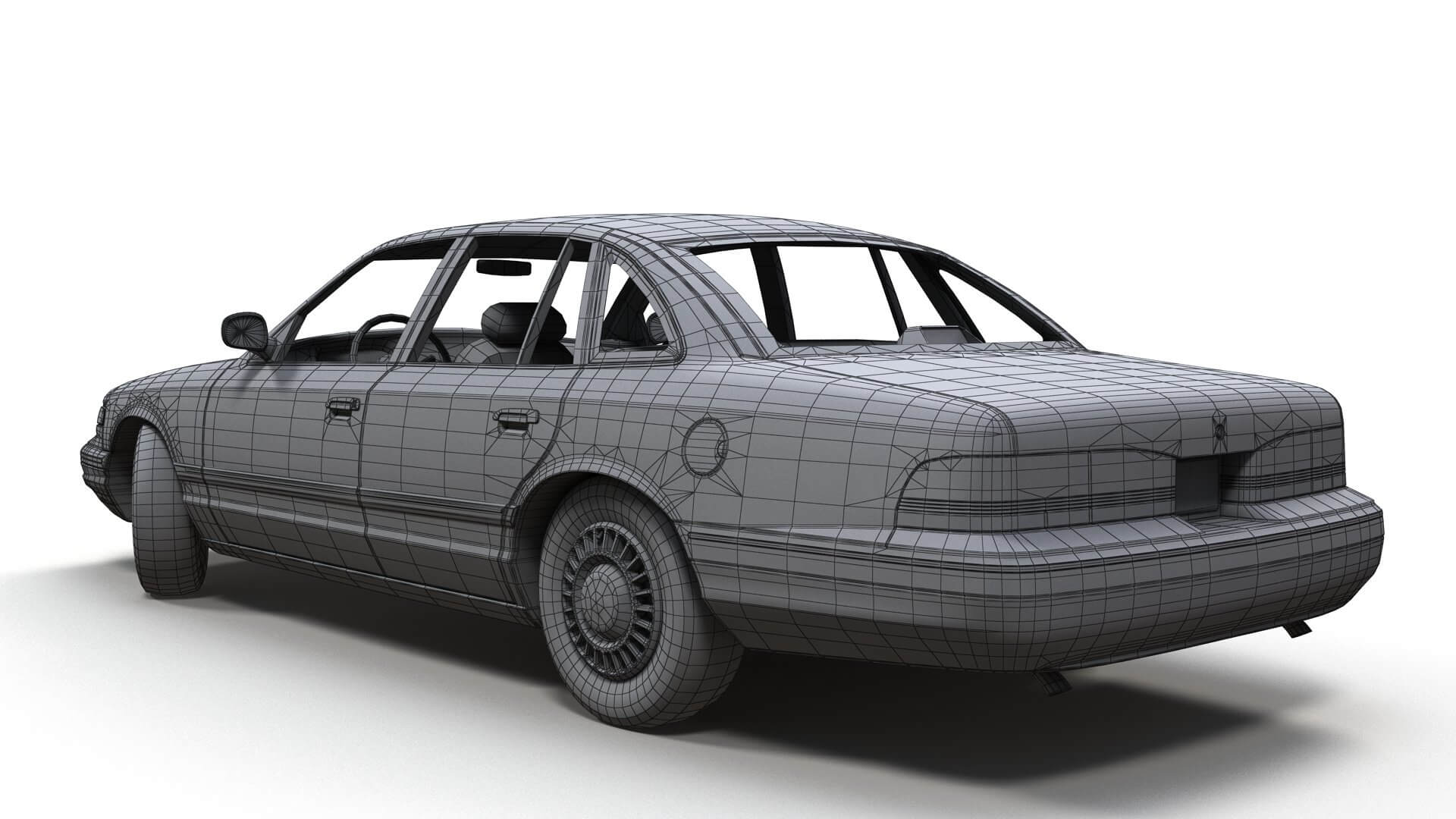 American 90s Generic Sedan - 3D Model by Veaceslav Condraciuc