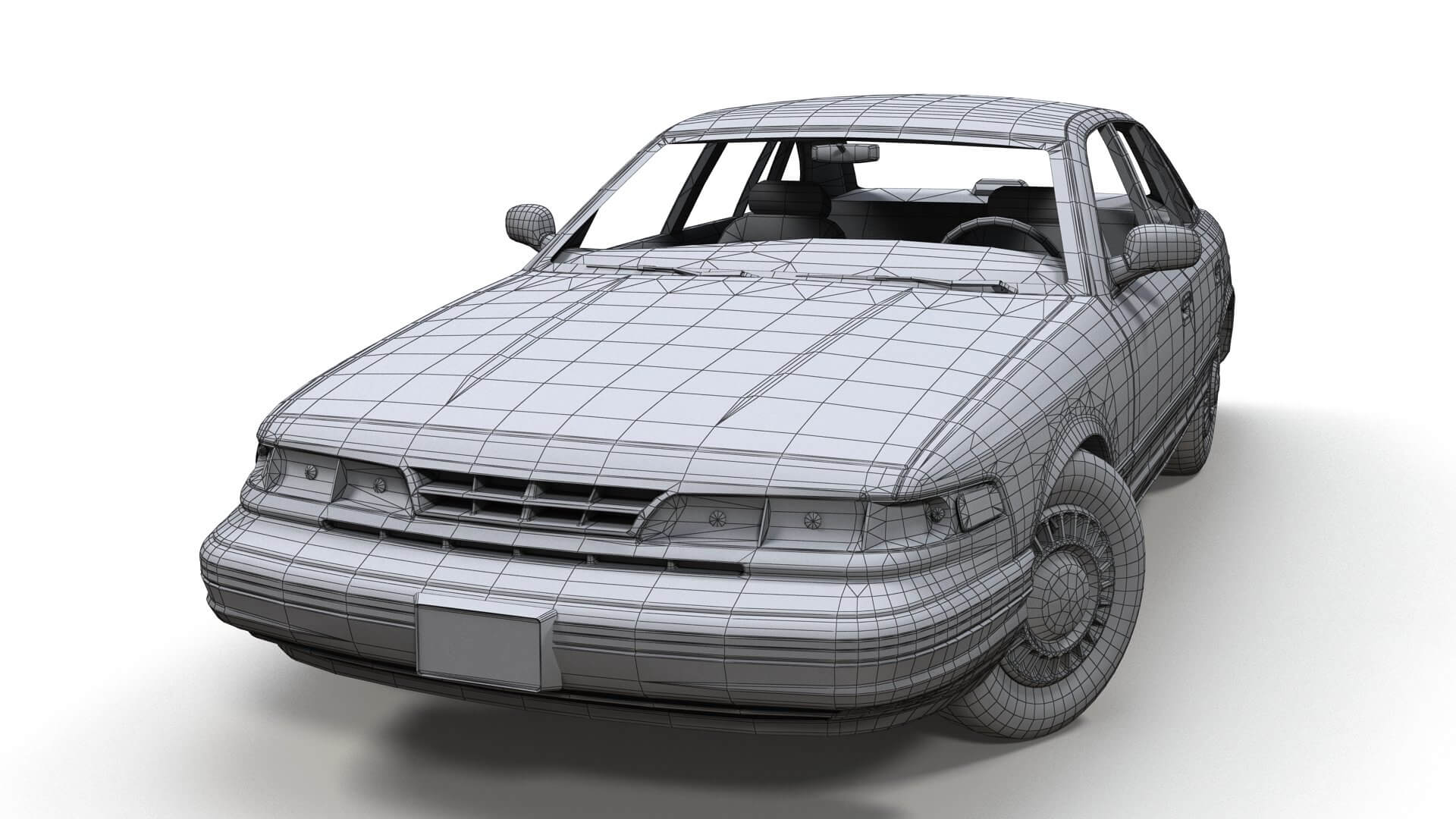 American 90s Generic Sedan - 3D Model by Veaceslav Condraciuc