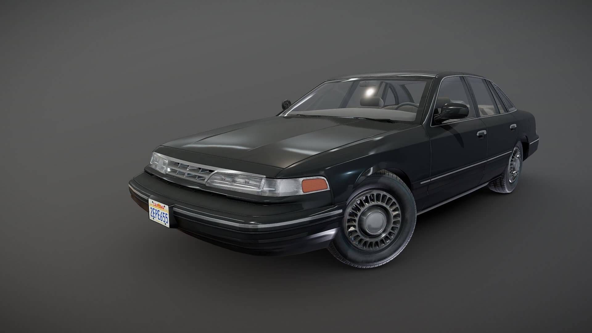 American 90s Generic Sedan - 3D Model by Veaceslav Condraciuc