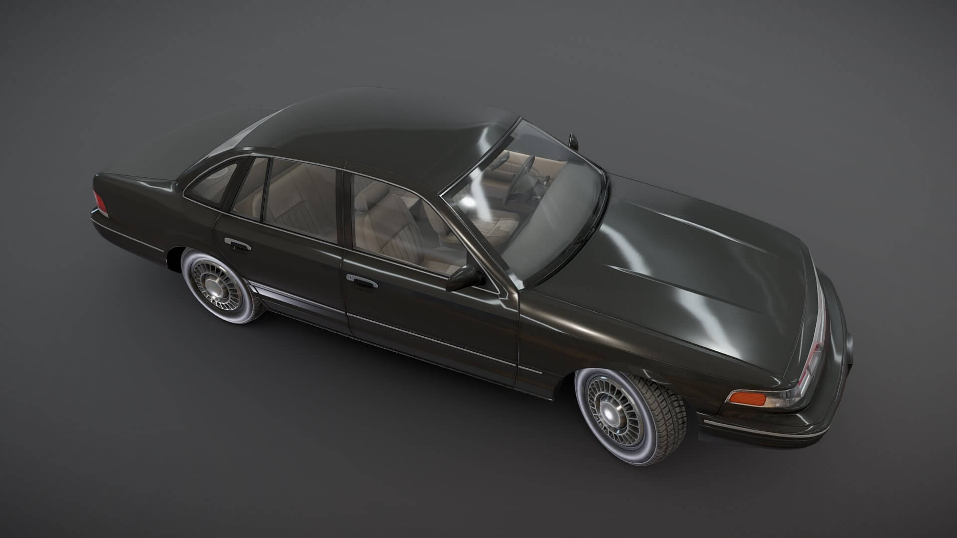 American 90s Generic Sedan - 3D Model by Veaceslav Condraciuc
