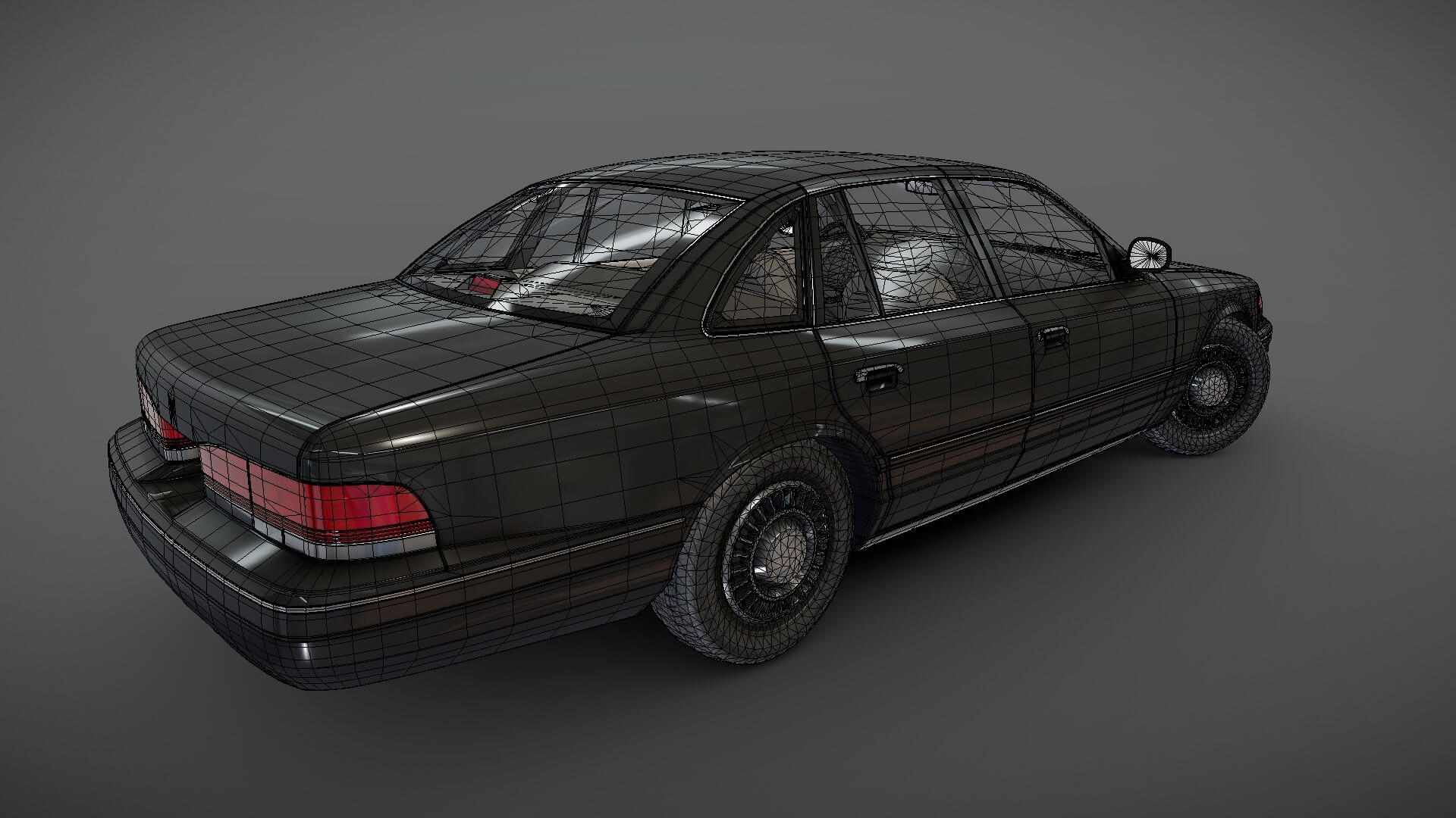 American 90s Generic Sedan - 3D Model by Veaceslav Condraciuc