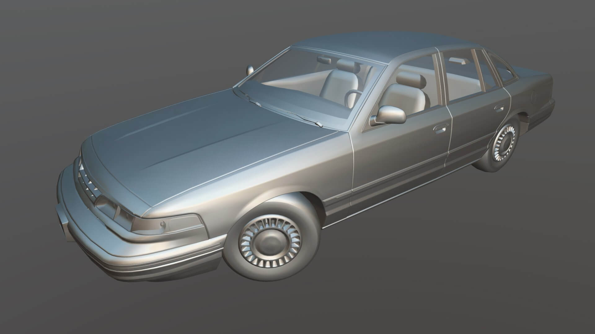 American 90s Generic Sedan - 3D Model by Veaceslav Condraciuc