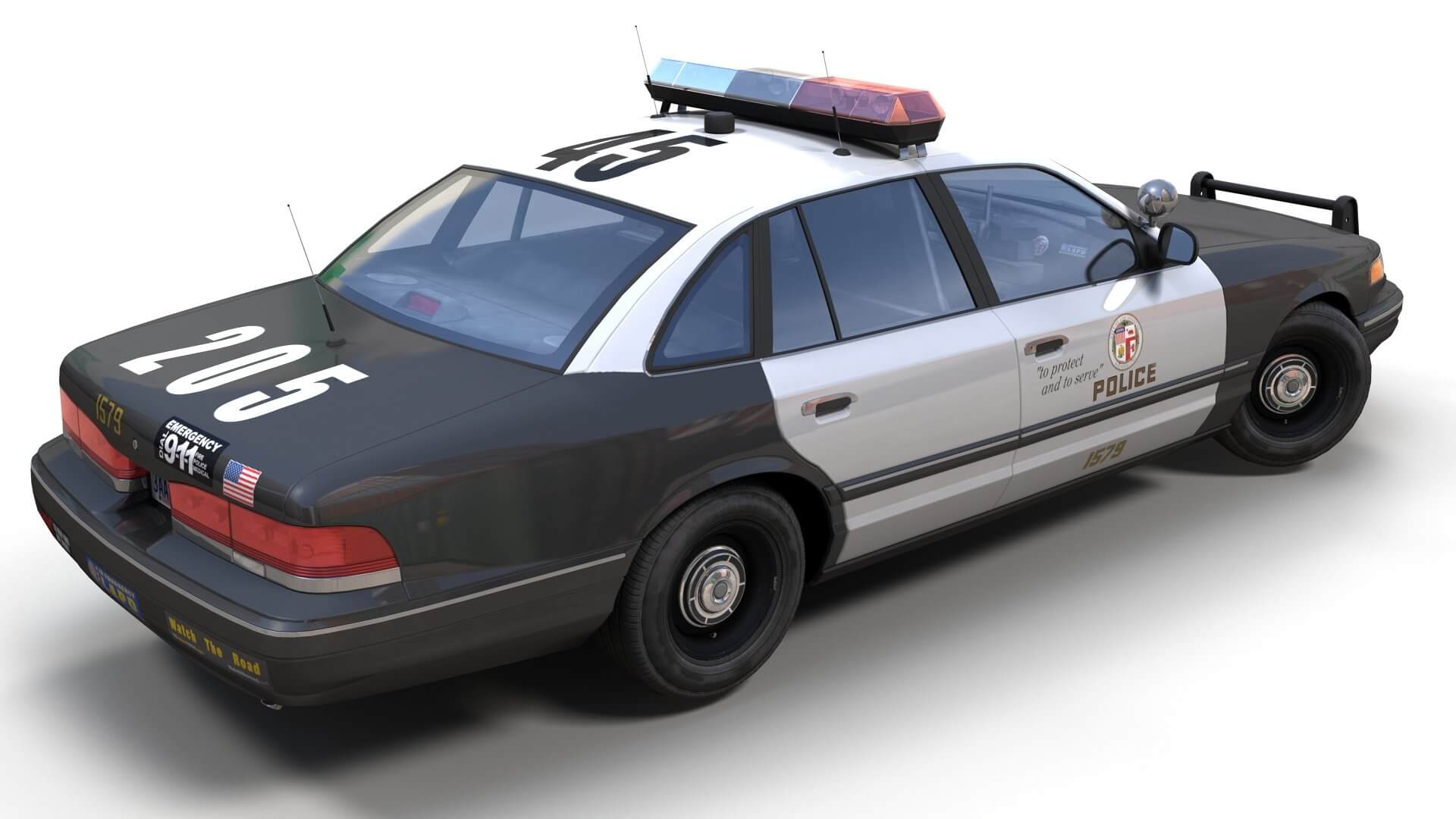 American 90s Police Car - 3D Model by Veaceslav Condraciuc