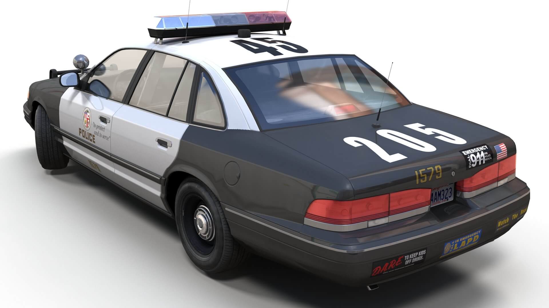 American 90s Police Car - 3D Model by Veaceslav Condraciuc