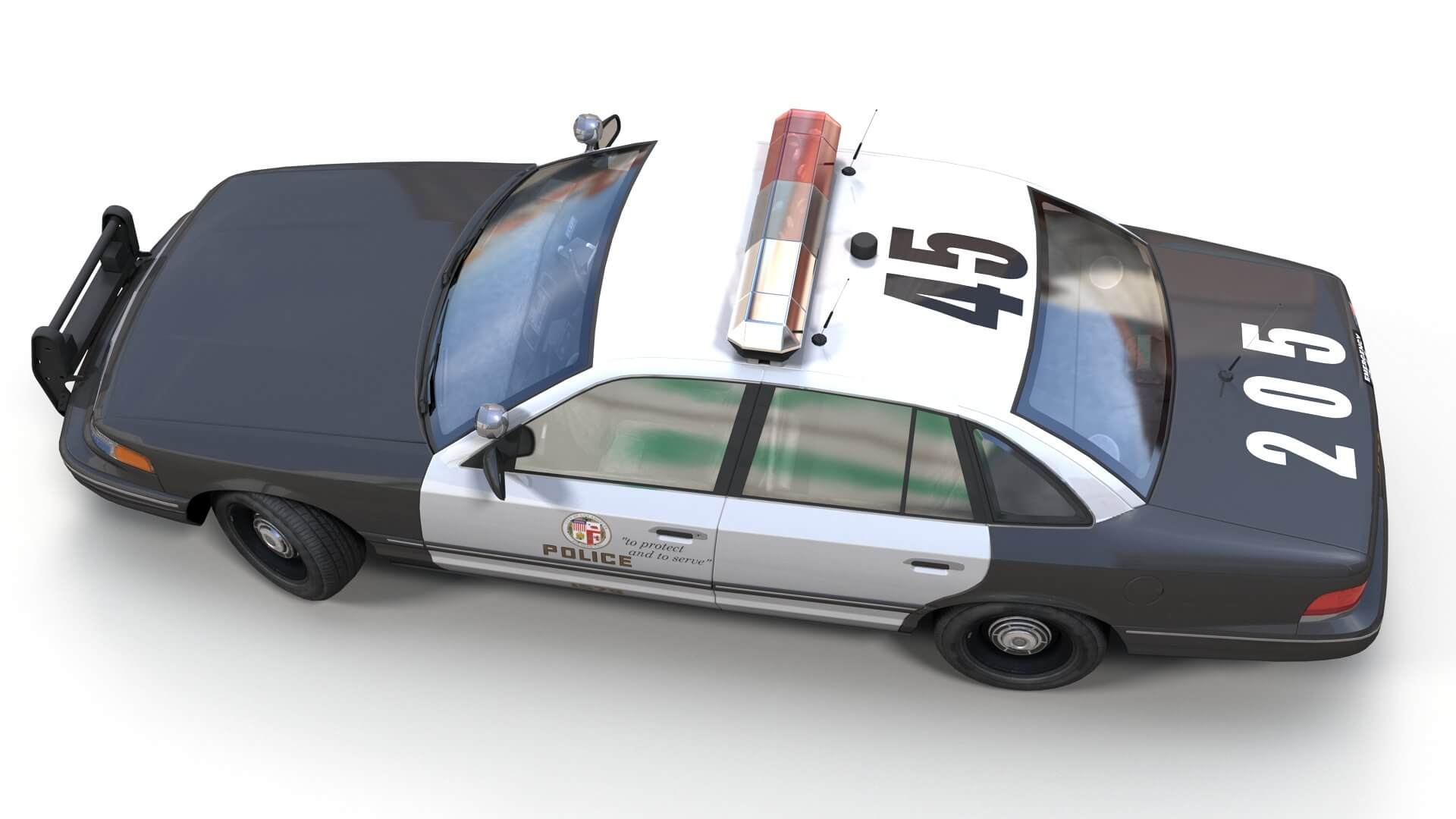 American 90s Police Car - 3D Model by Veaceslav Condraciuc