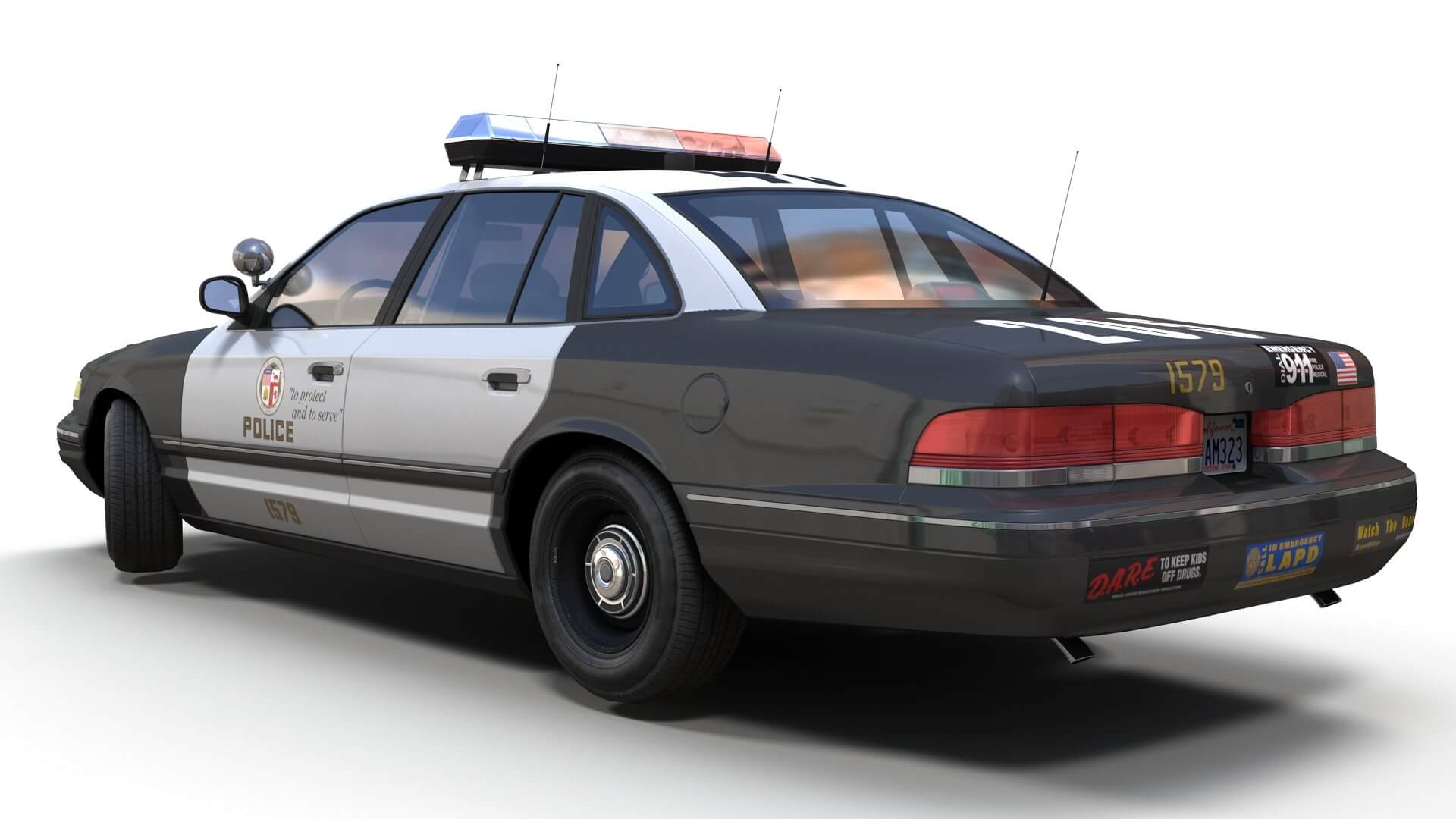 American 90s Police Car - 3D Model by Veaceslav Condraciuc