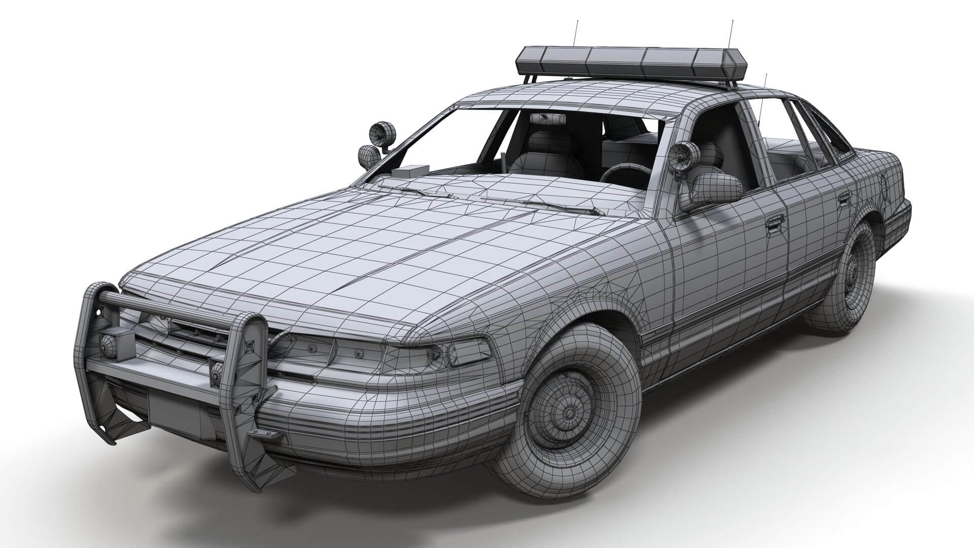 American 90s Police Car - 3D Model by Veaceslav Condraciuc