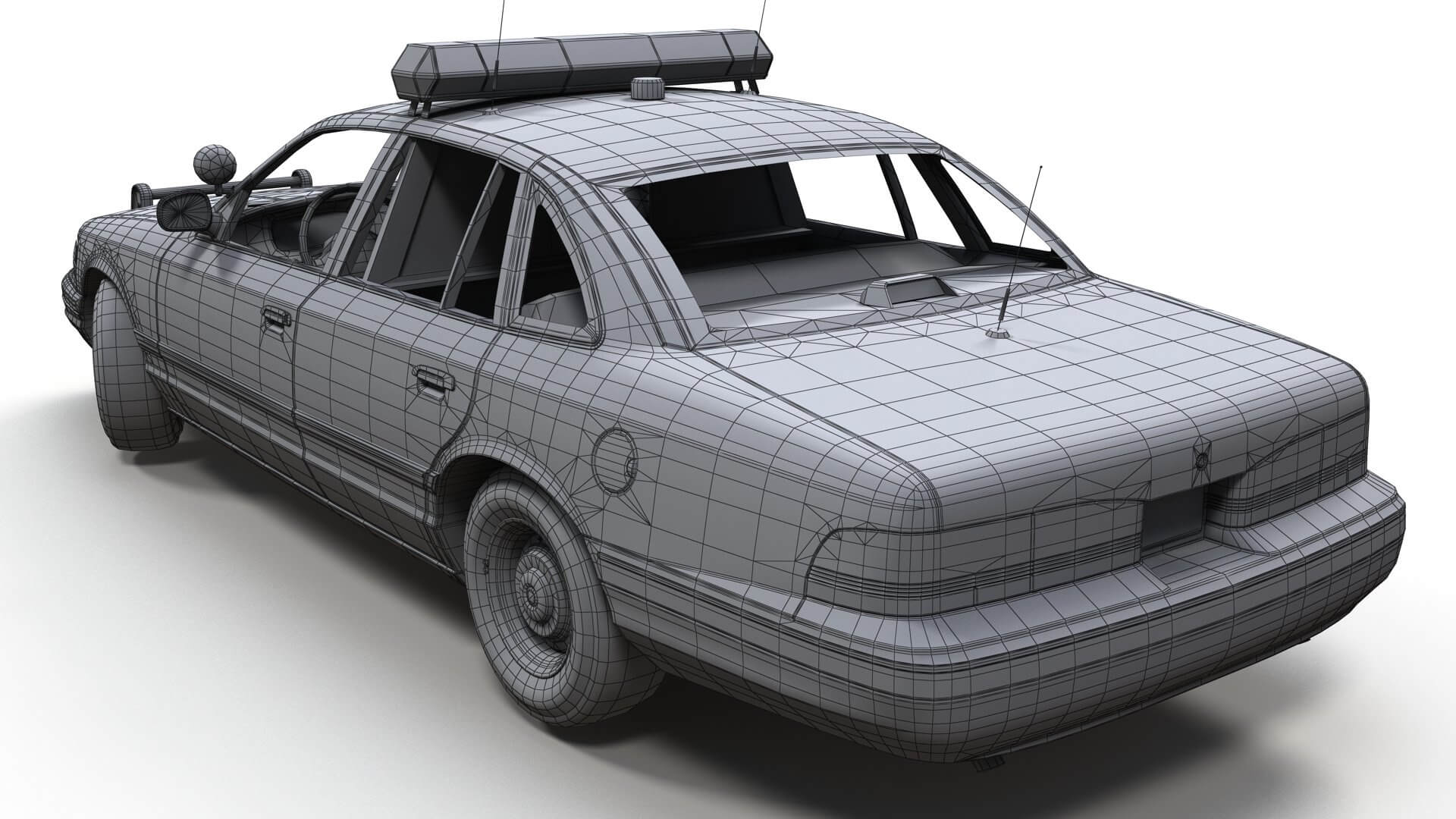American 90s Police Car - 3D Model by Veaceslav Condraciuc