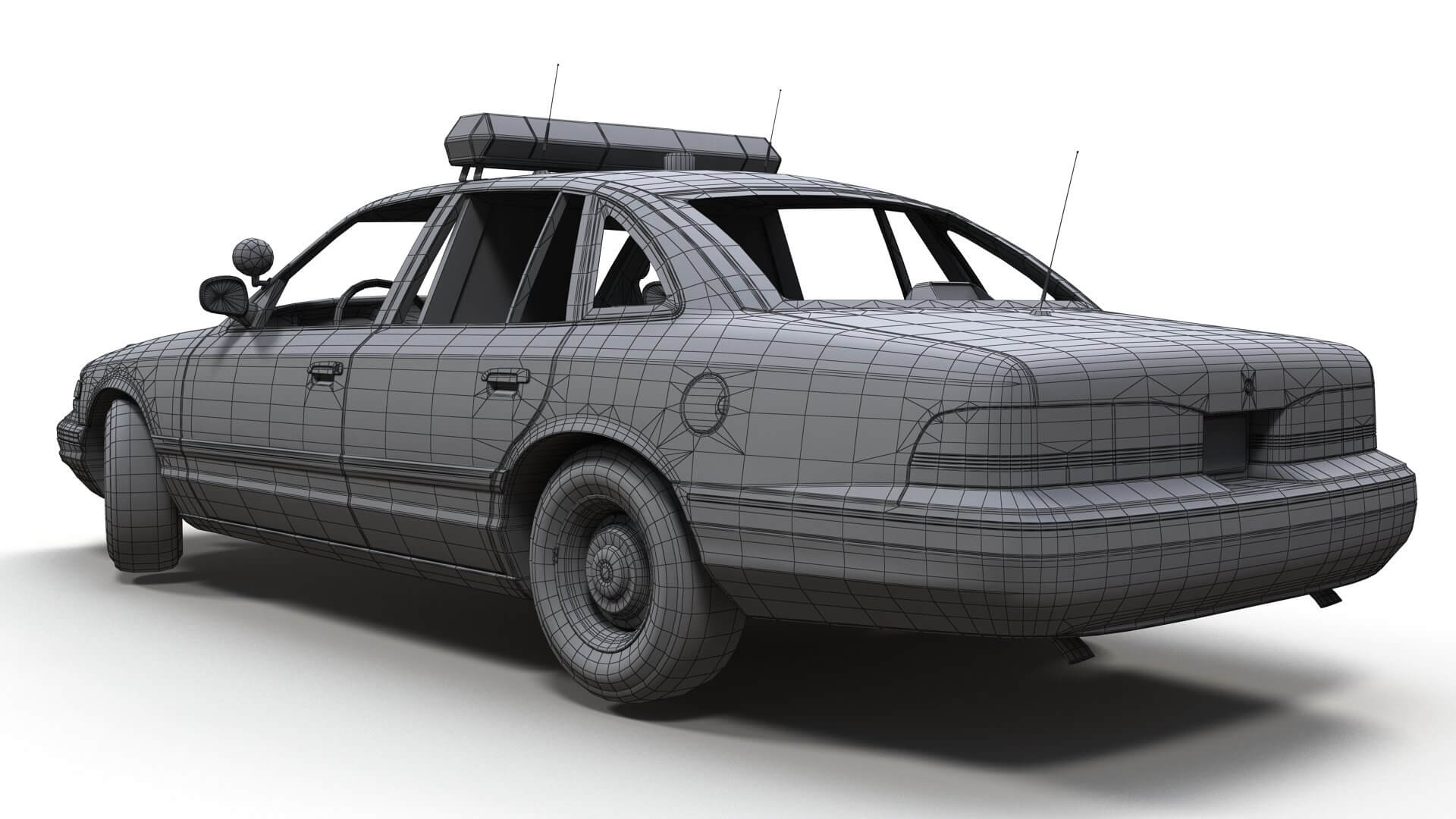 American 90s Police Car - 3D Model by Veaceslav Condraciuc