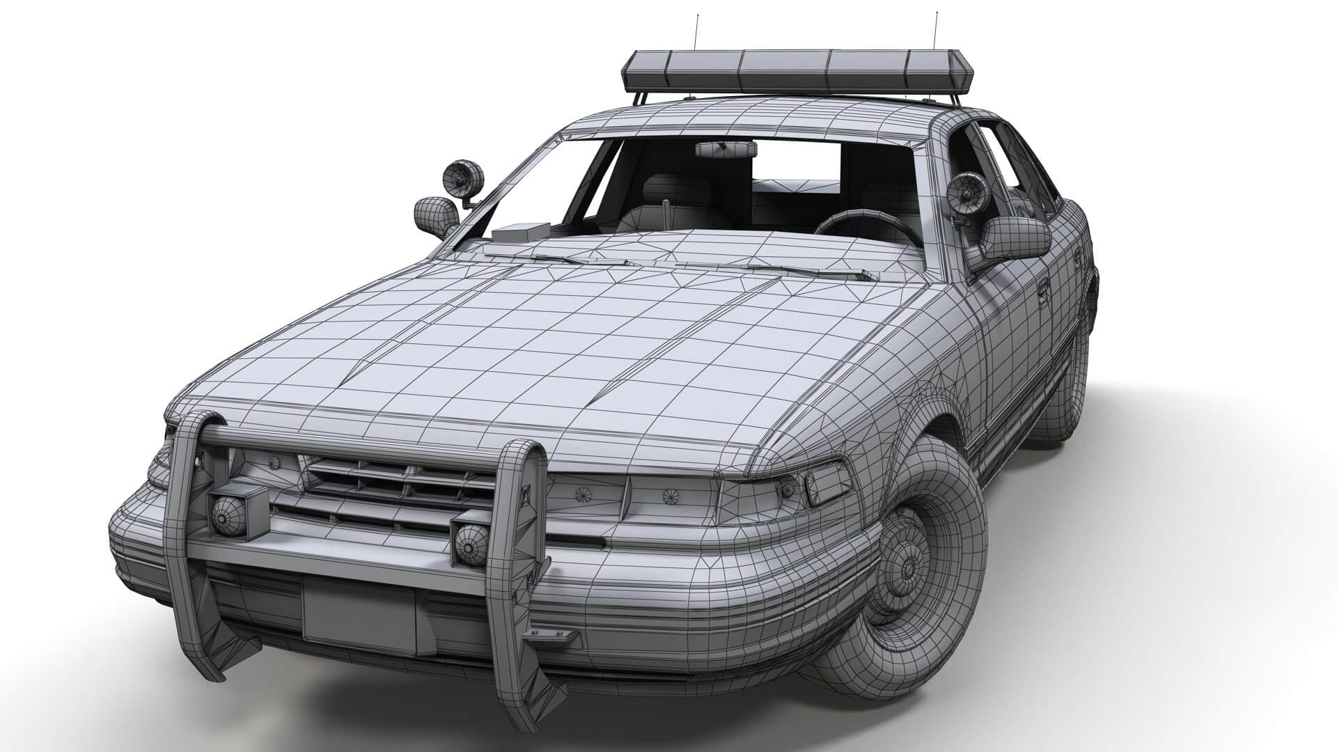 American 90s Police Car - 3D Model by Veaceslav Condraciuc