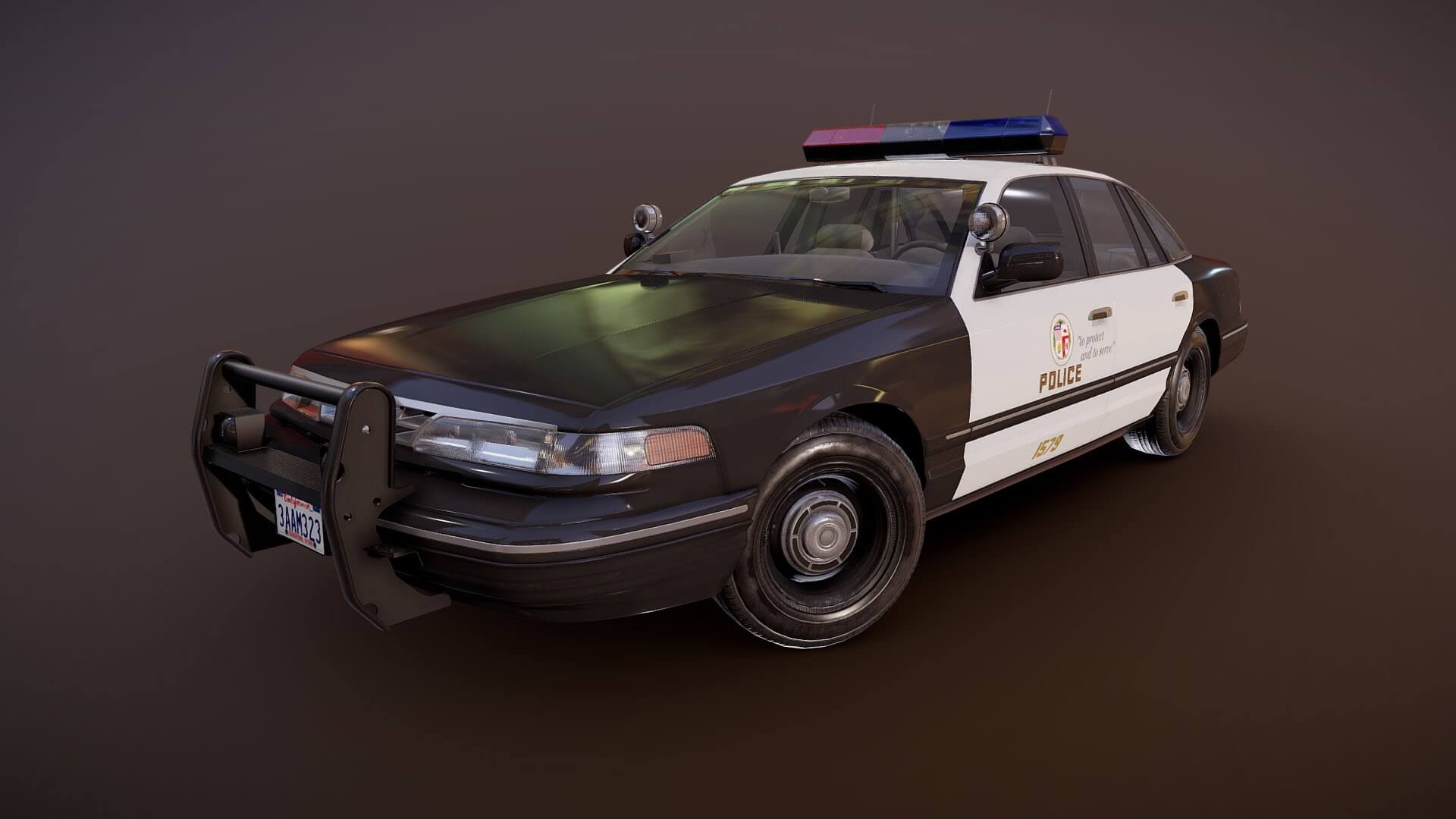 American 90s Police Car - 3D Model by Veaceslav Condraciuc