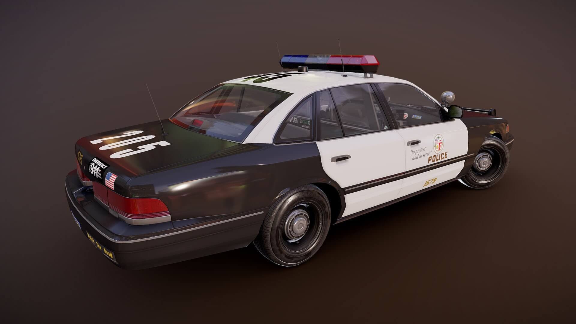 American 90s Police Car - 3D Model by Veaceslav Condraciuc