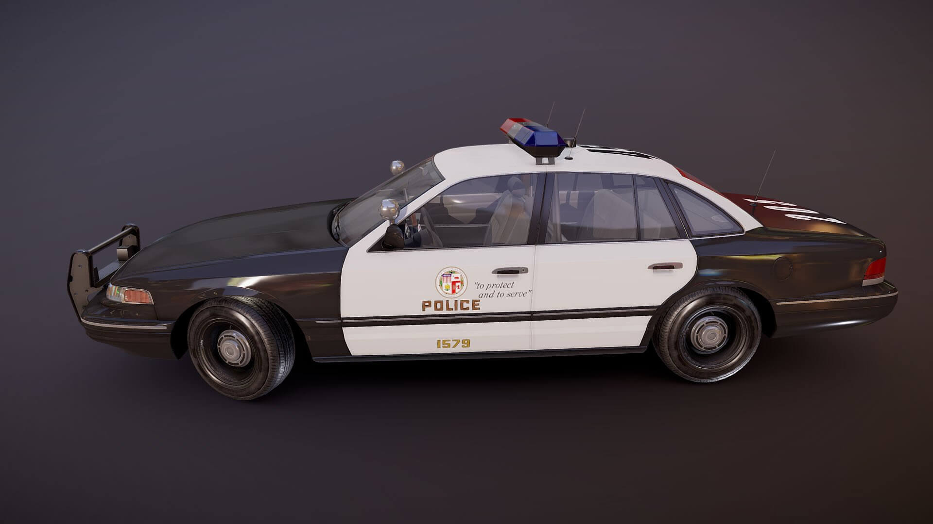 American 90s Police Car - 3D Model by Veaceslav Condraciuc