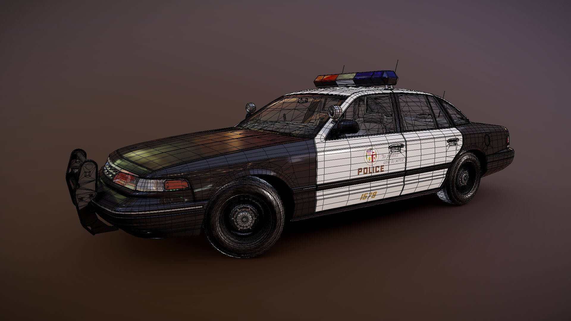 American 90s Police Car - 3D Model by Veaceslav Condraciuc