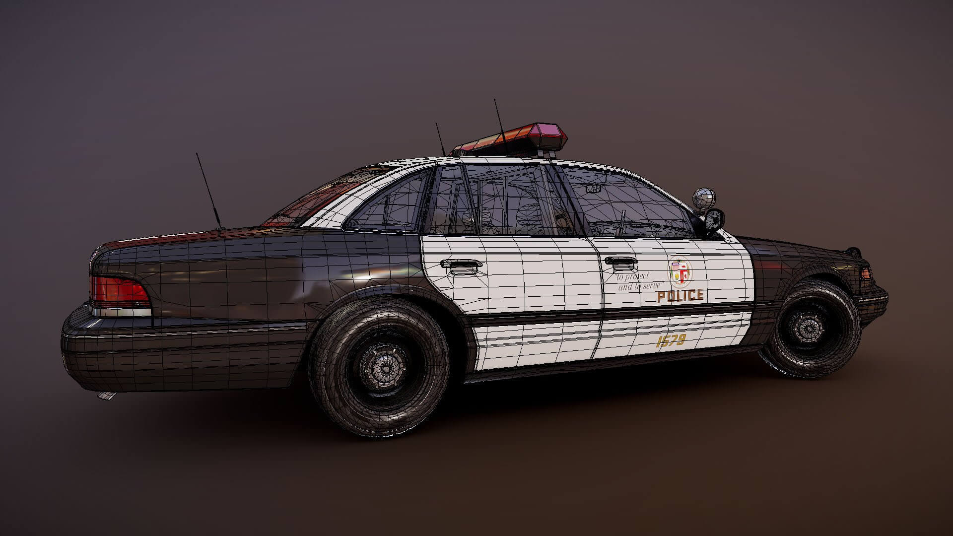 American 90s Police Car - 3D Model by Veaceslav Condraciuc
