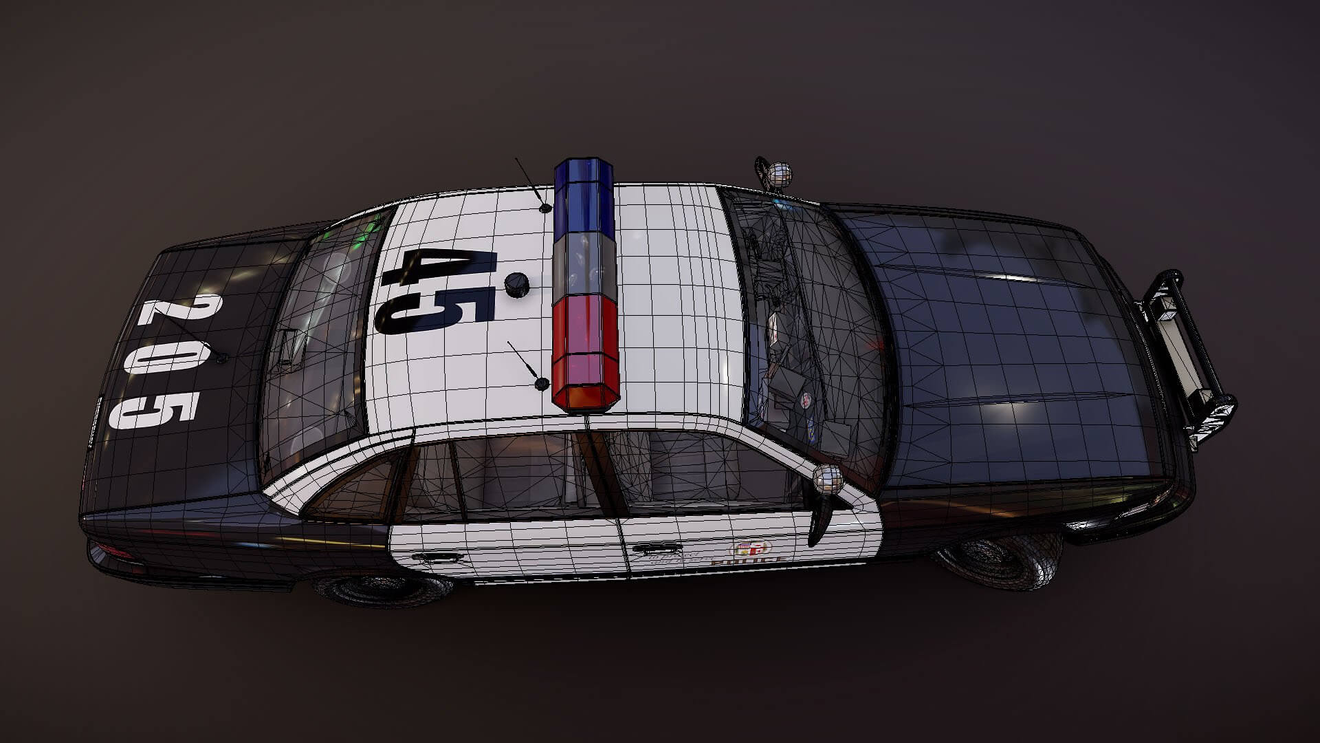 American 90s Police Car - 3D Model by Veaceslav Condraciuc