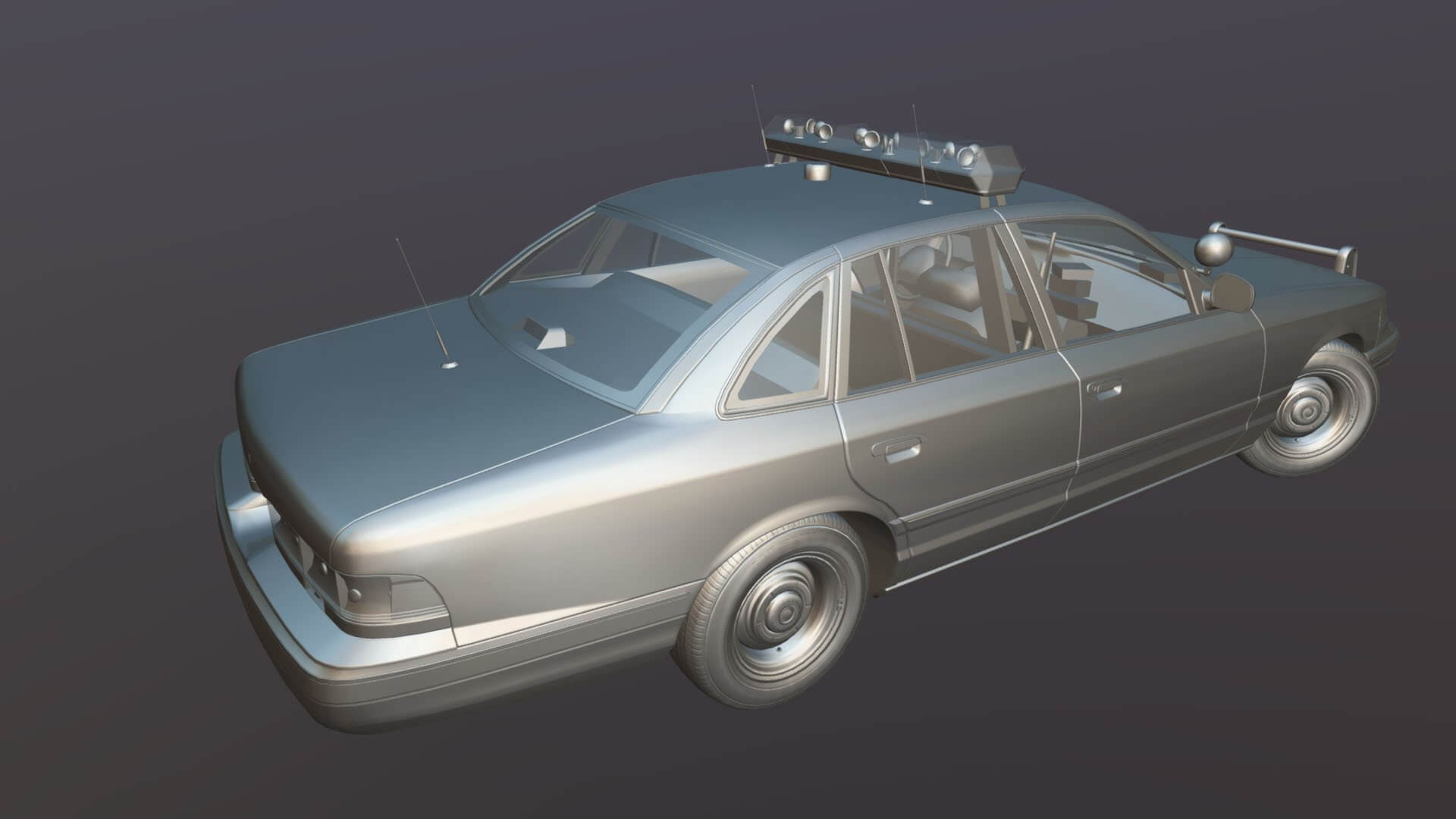 American 90s Police Car - 3D Model by Veaceslav Condraciuc