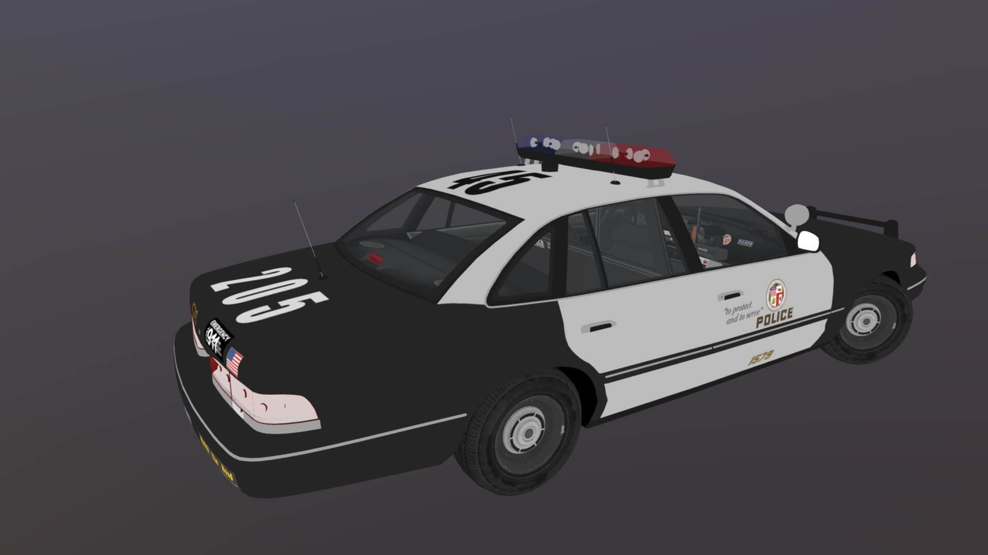 American 90s Police Car - 3D Model by Veaceslav Condraciuc