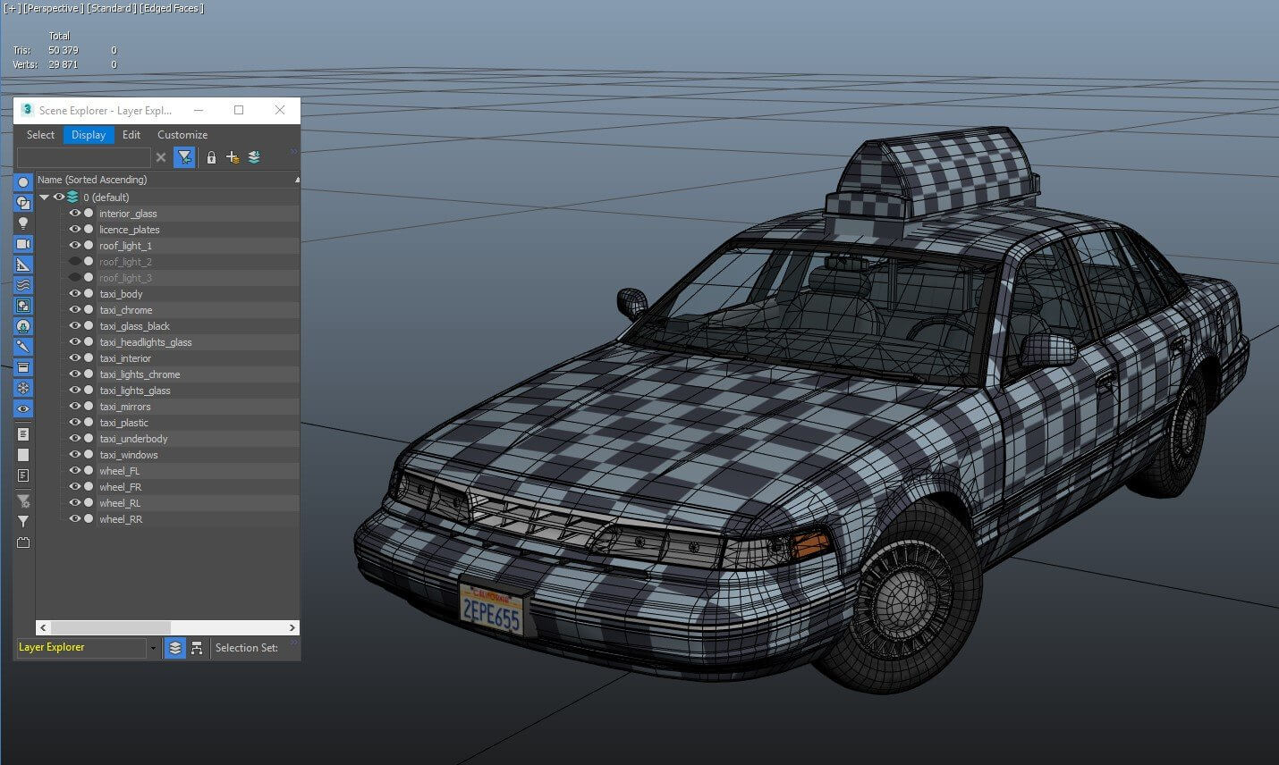 American 90s Taxi Sedan - 3D Model by Veaceslav Condraciuc