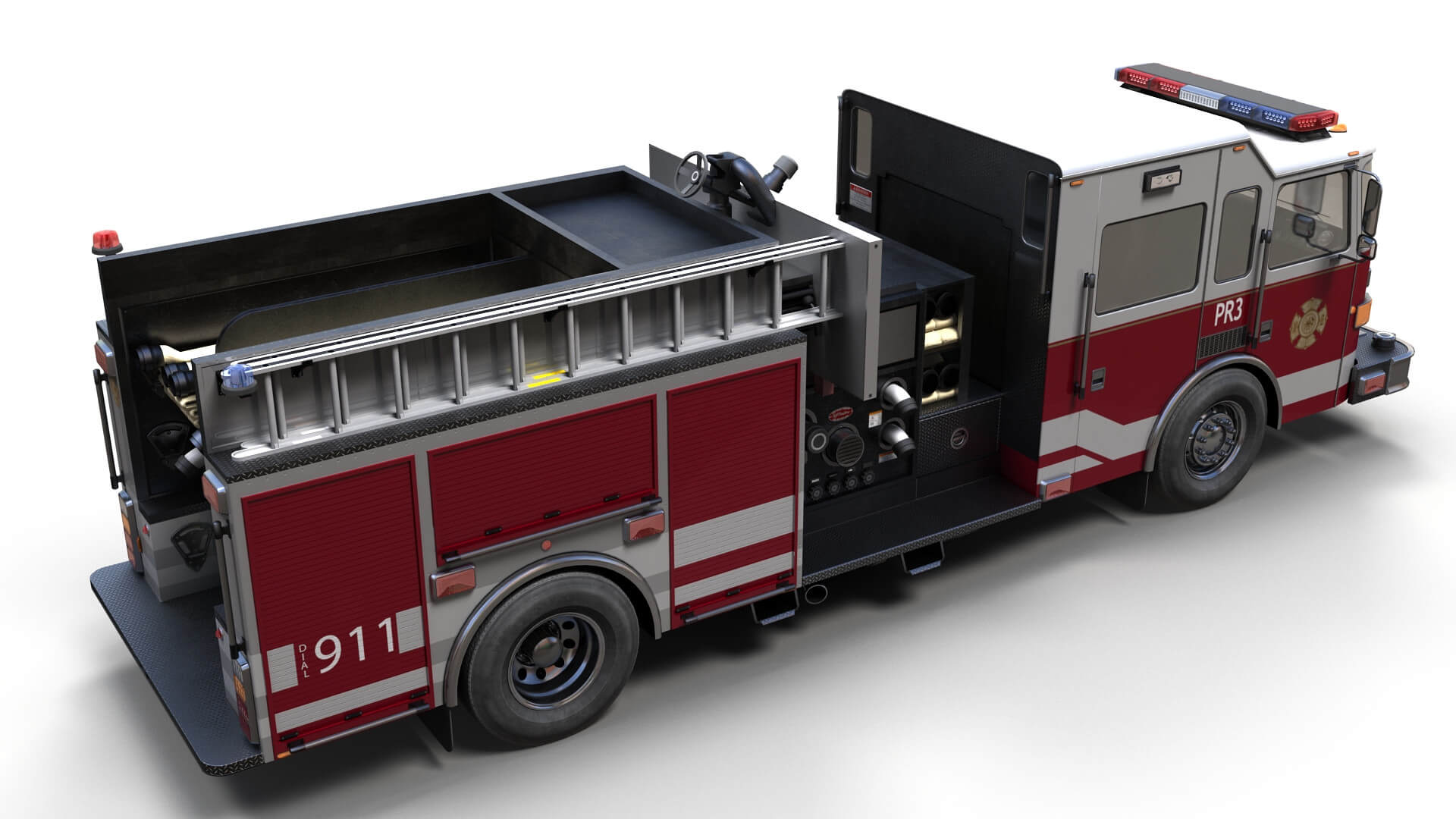 American Fire Truck - 3D Model by Veaceslav Condraciuc