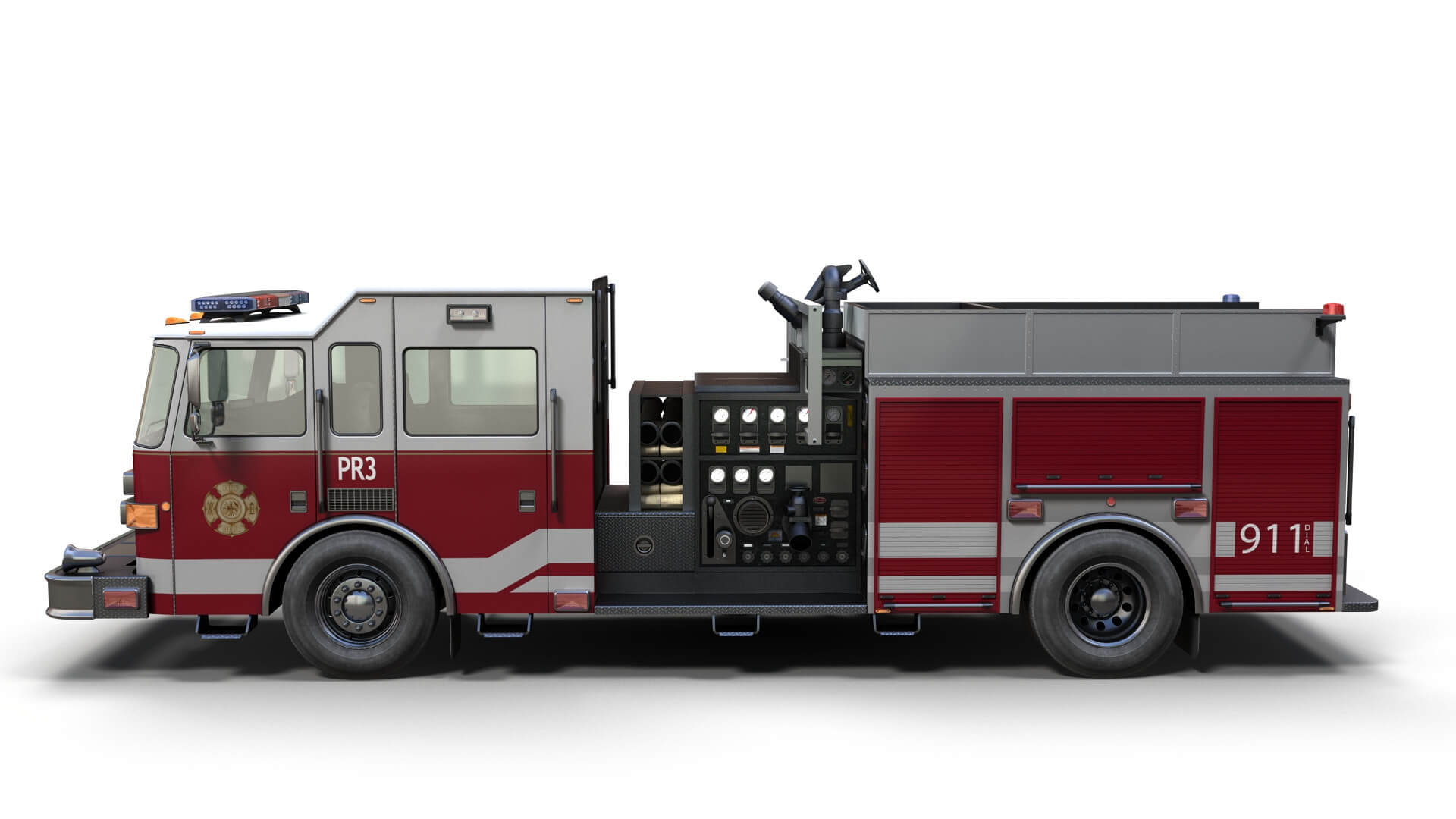 American Fire Truck - 3D Model by Veaceslav Condraciuc