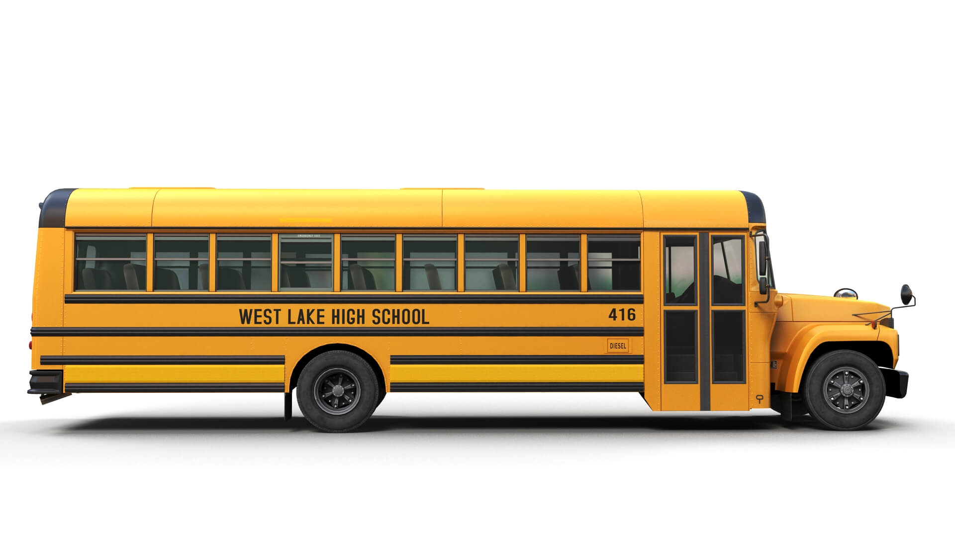 American Generic School Mid Bus - 3D Model by Veaceslav Condraciuc
