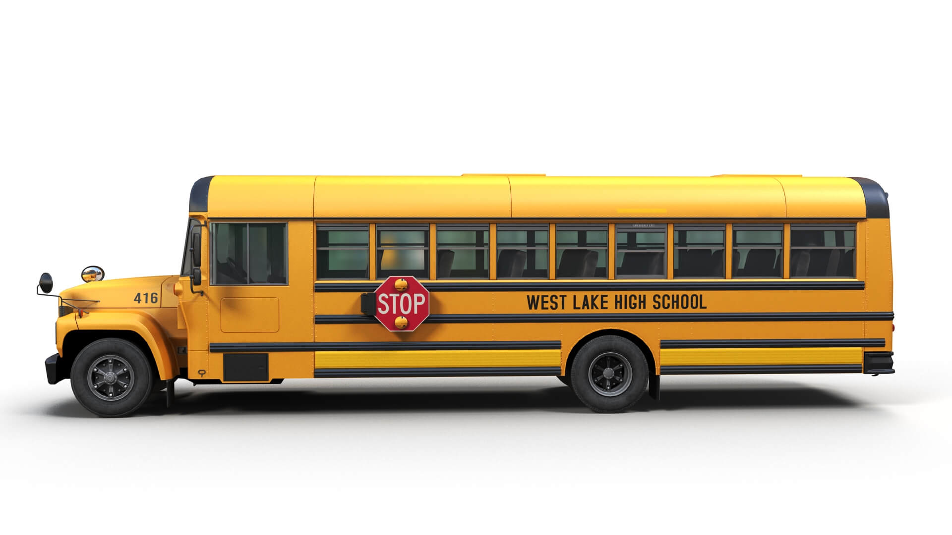 American Generic School Mid Bus - 3D Model by Veaceslav Condraciuc