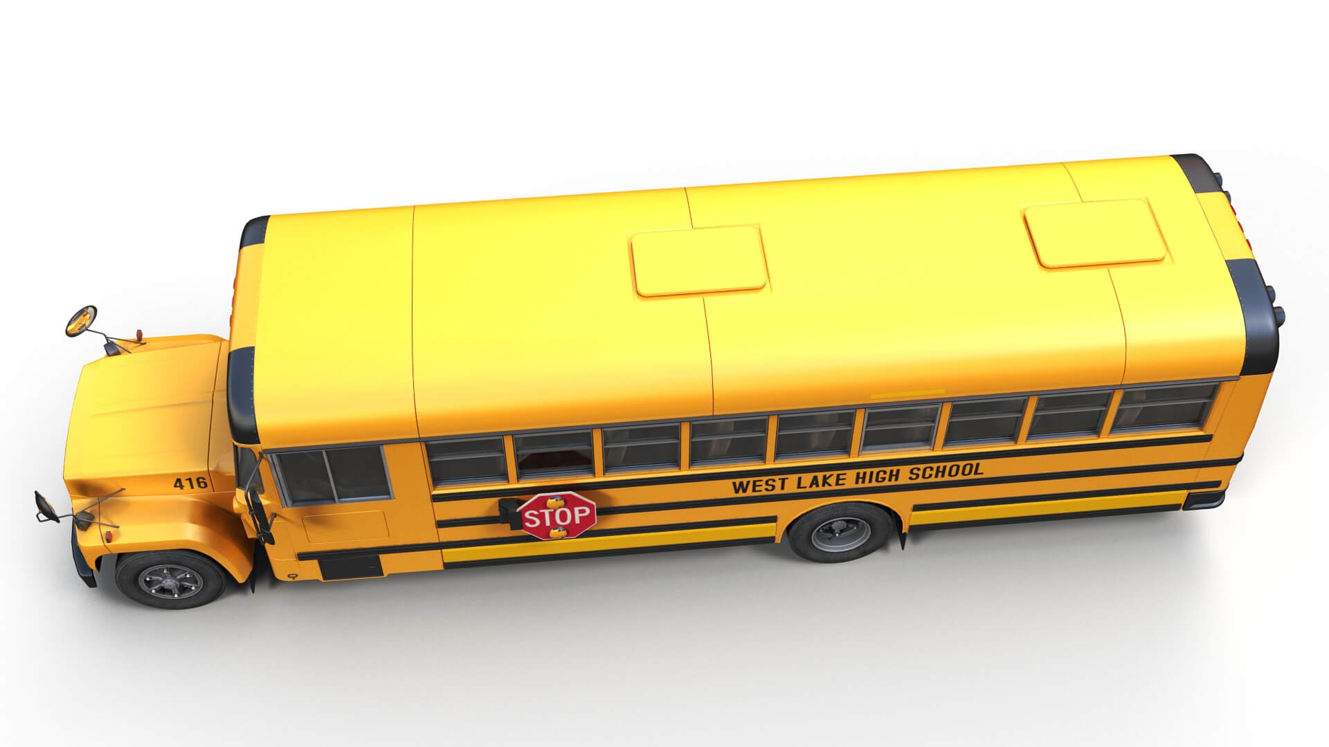American Generic School Mid Bus - 3D Model by Veaceslav Condraciuc