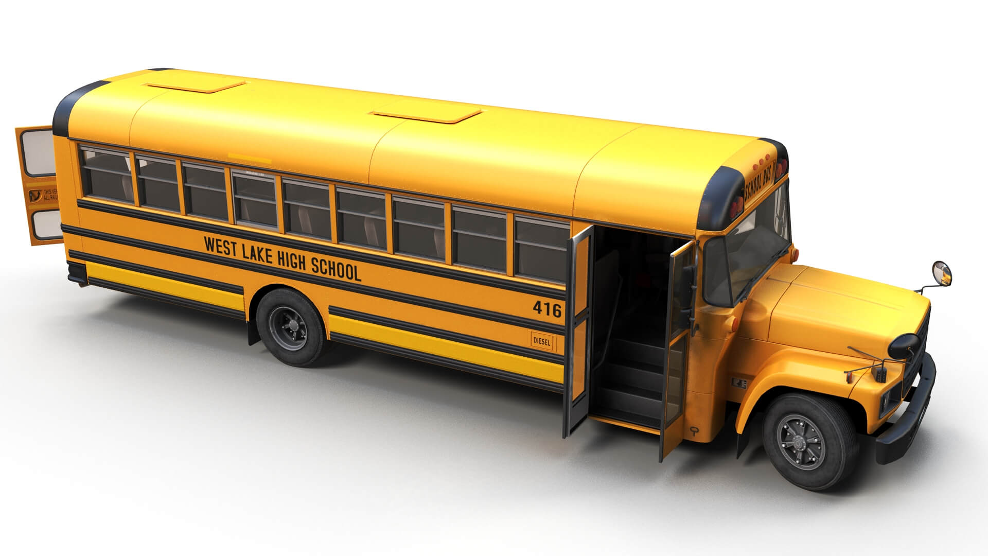 American Generic School Mid Bus - 3D Model by Veaceslav Condraciuc