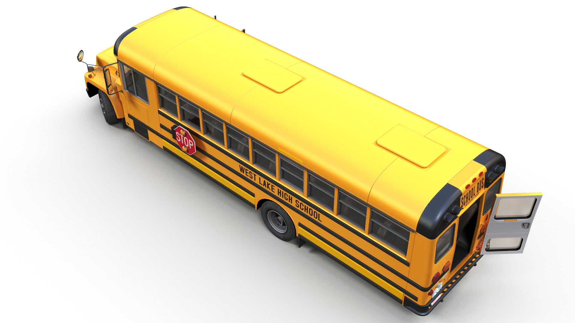 American Generic School Mid Bus - 3D Model by Veaceslav Condraciuc
