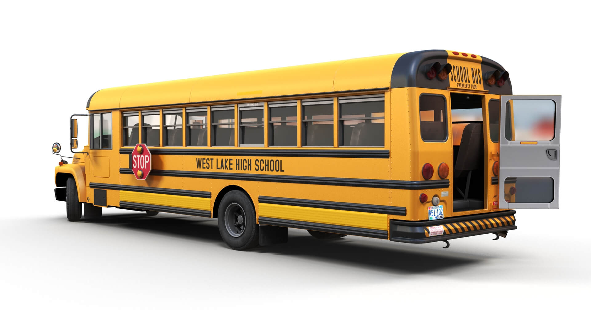 American Generic School Mid Bus - 3D Model by Veaceslav Condraciuc