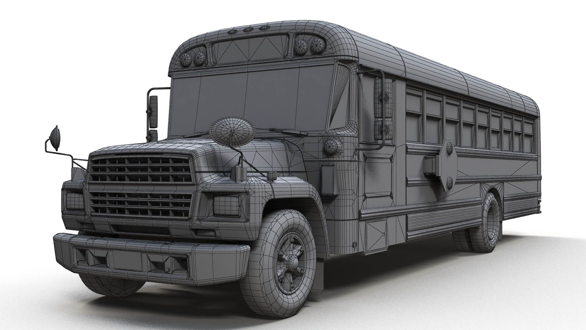 American Generic School Mid Bus - 3D Model by Veaceslav Condraciuc