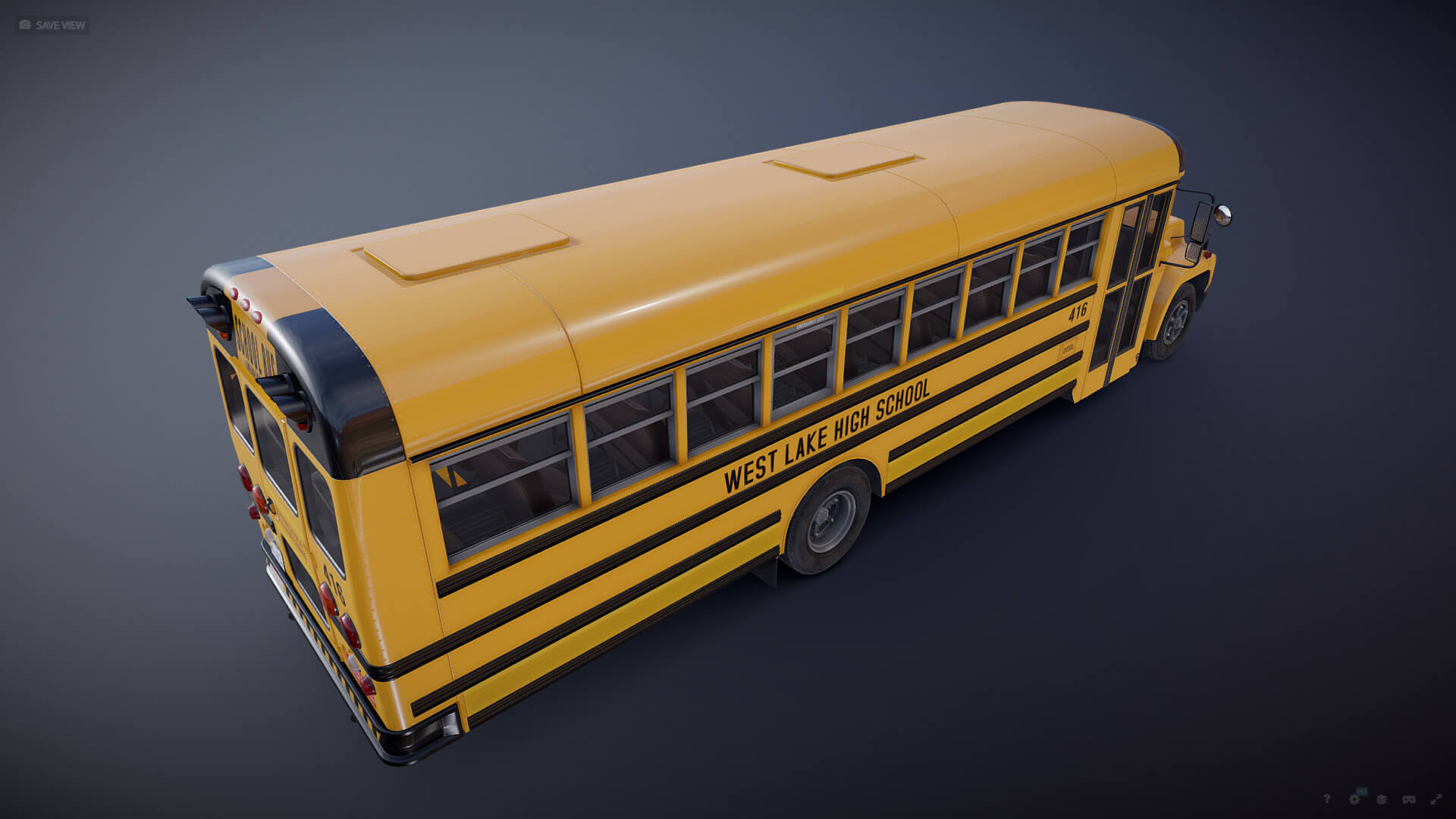 American Generic School Mid Bus - 3D Model by Veaceslav Condraciuc