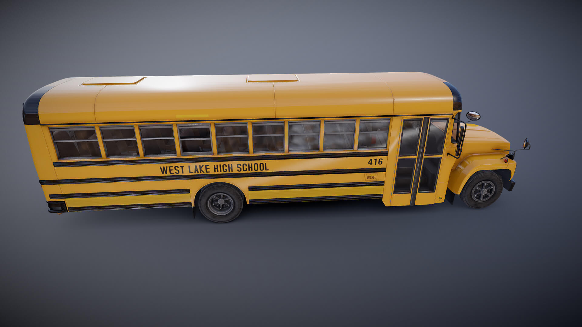 American Generic School Mid Bus - 3D Model by Veaceslav Condraciuc