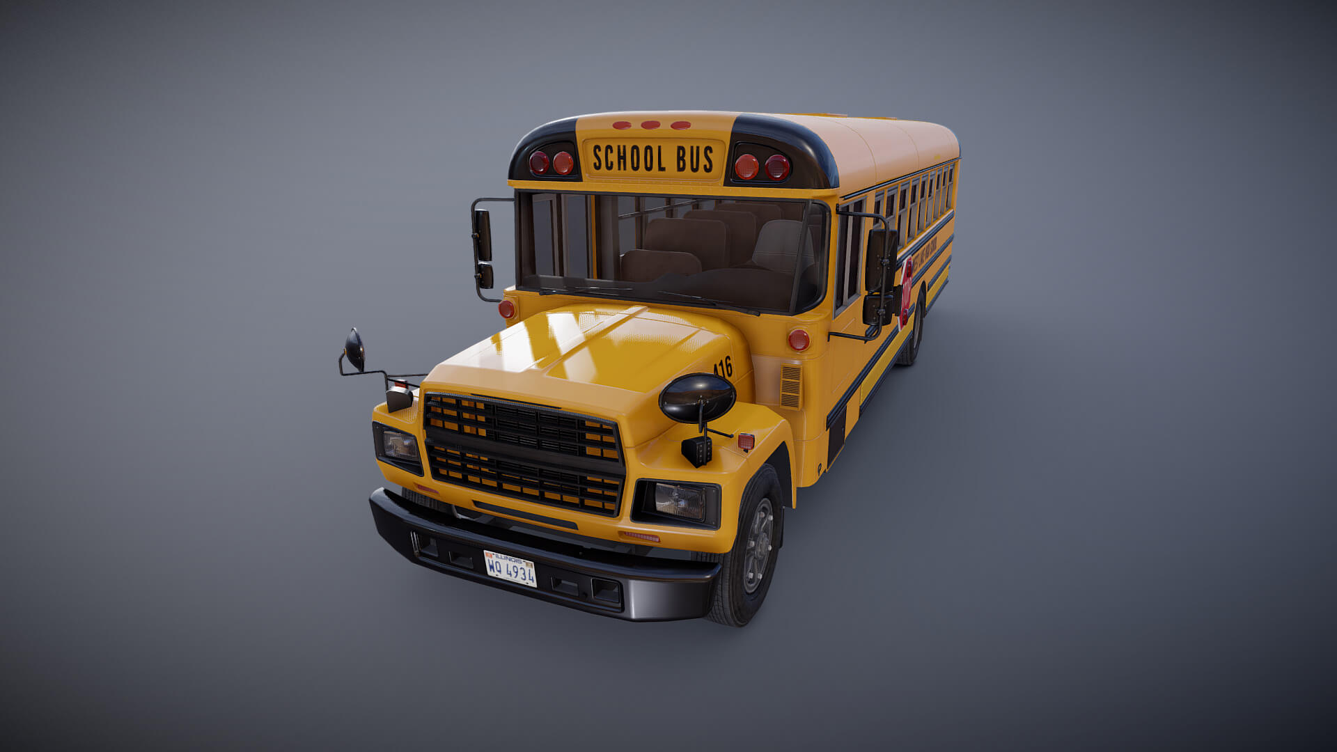 American Generic School Mid Bus - 3D Model by Veaceslav Condraciuc