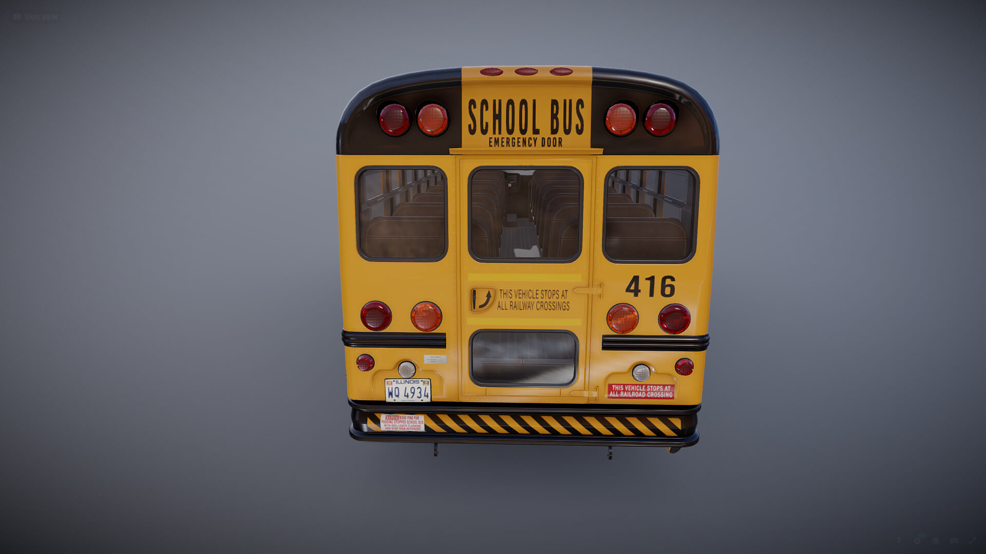 American Generic School Mid Bus - 3D Model by Veaceslav Condraciuc