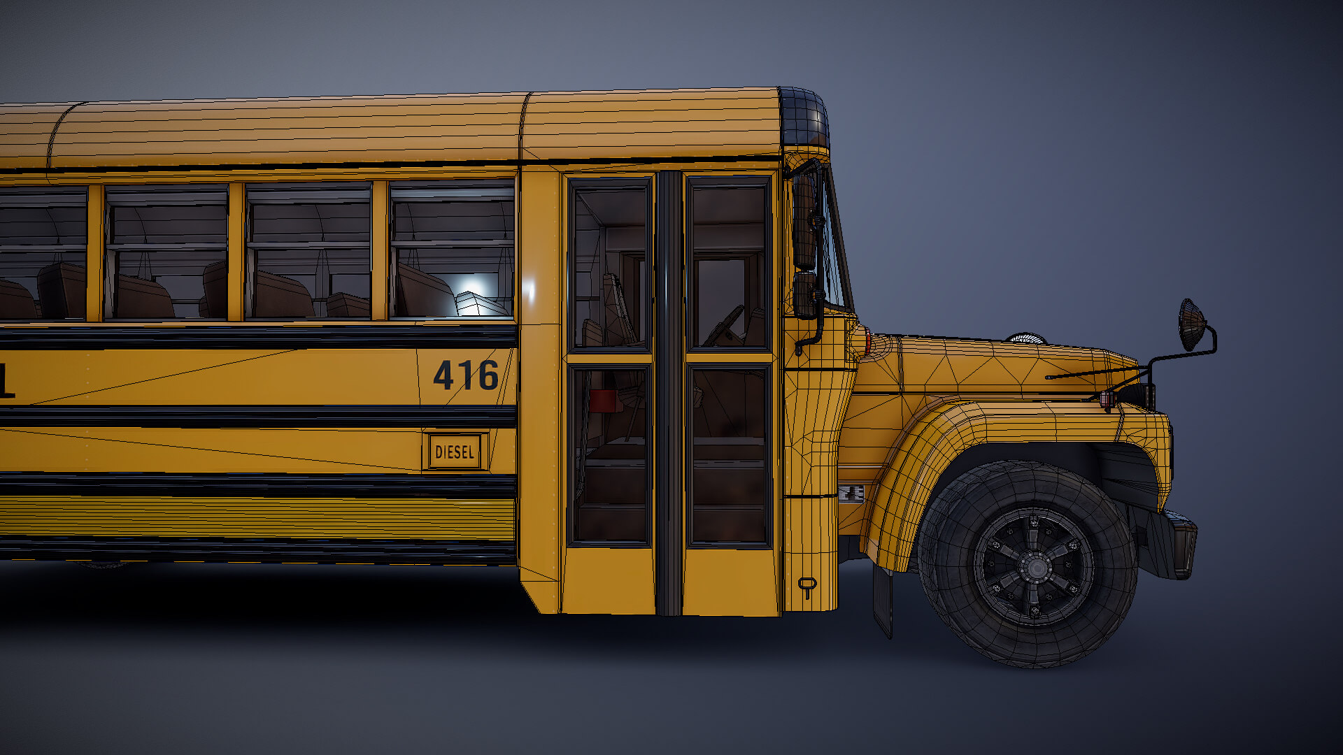 American Generic School Mid Bus - 3D Model by Veaceslav Condraciuc