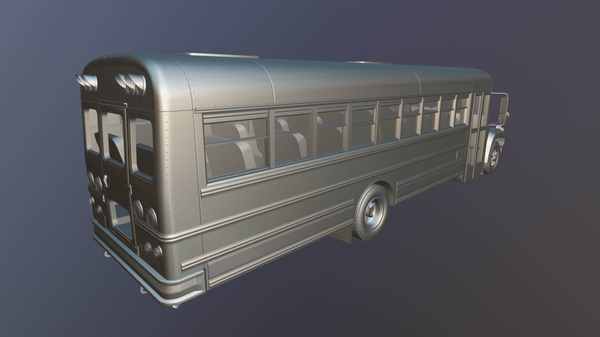 American Generic School Mid Bus - 3D Model by Veaceslav Condraciuc